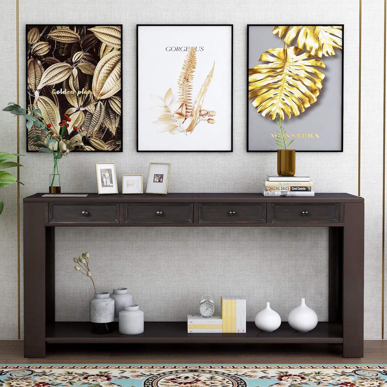 Amazon.com: Voohek Console Entryway Hallway Sofa Table with Storage ...