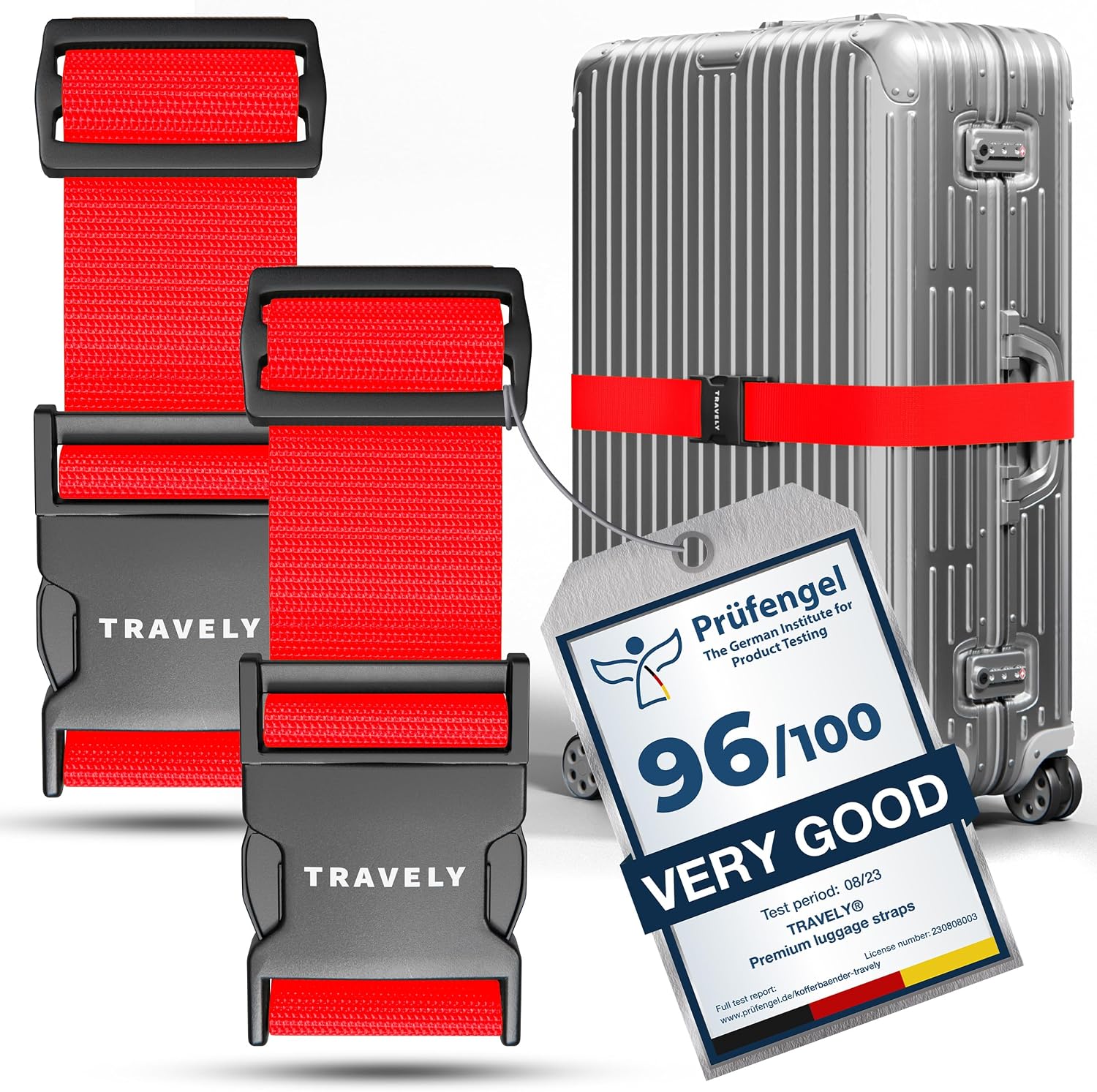 Amazon.com: TRAVELY Luggage Straps - Particularly conspicuous & Secure ...