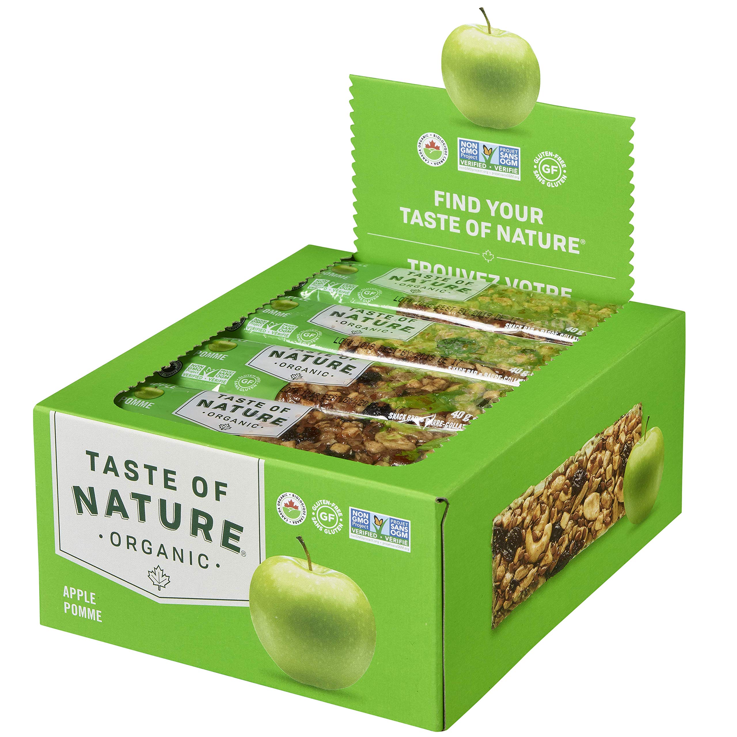 Taste of Nature Organic Apple Snack Bar - Healthy, Gluten Free, Non GMO ...
