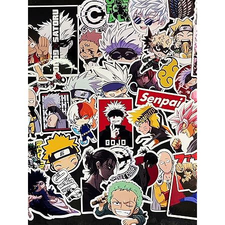 Sticker Fever 3M Vinyl 35 Amine Laptop Stickers for Anime Lovers/Naruto ...