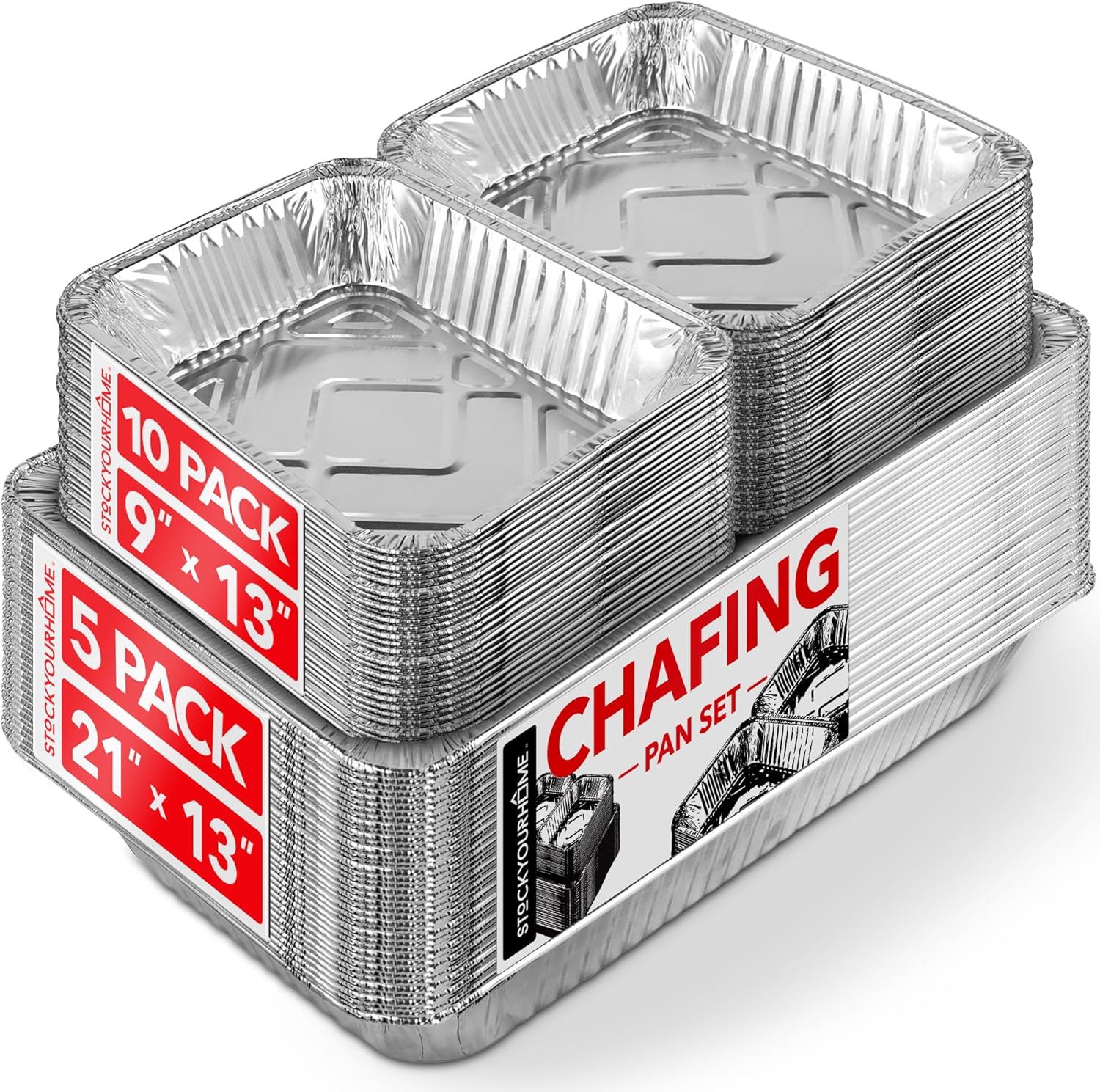 Amazon.com: Chafing Dish Buffet Set Disposable - 21 x 13 (5 Pack) 9 x ...