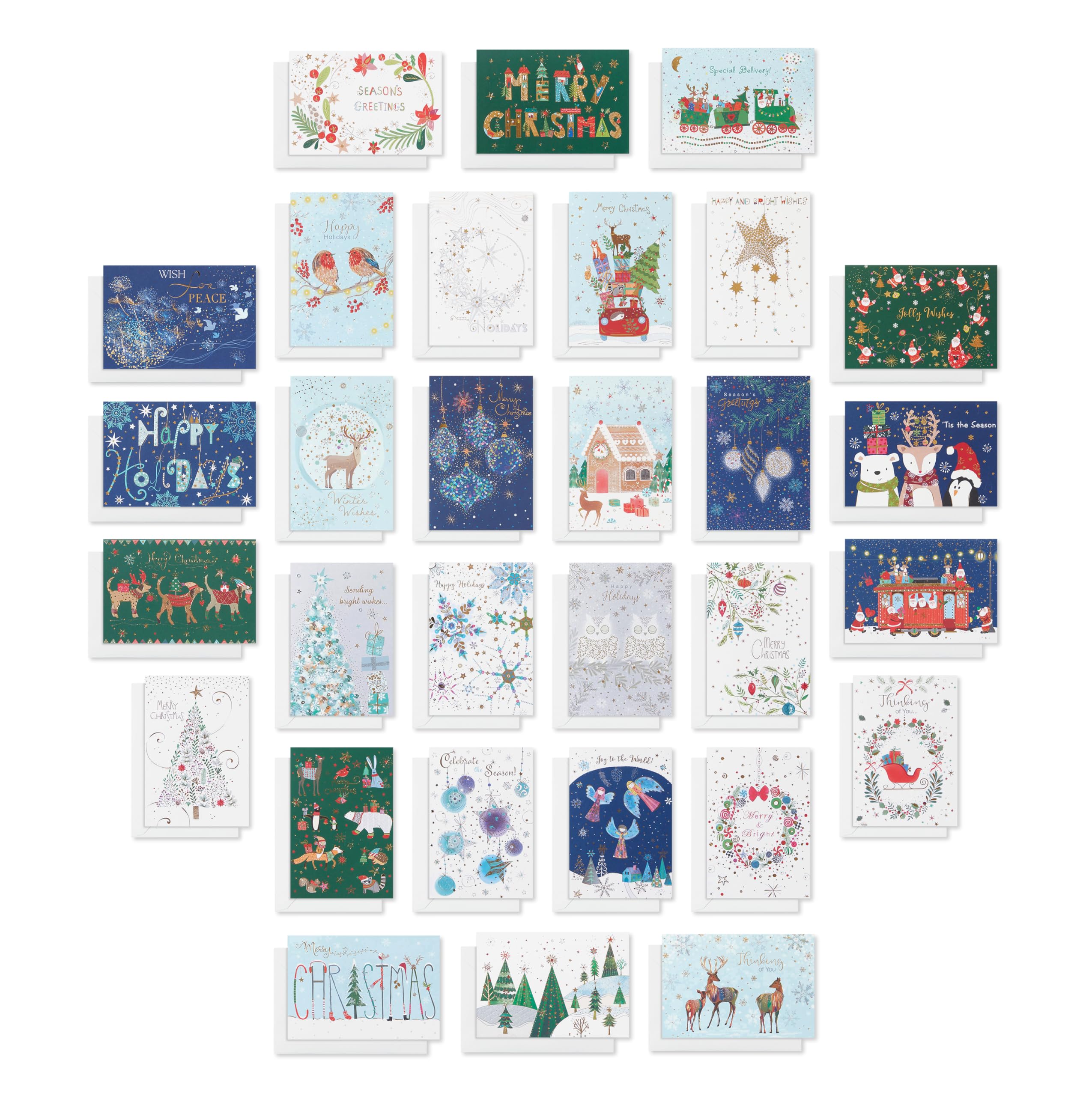 Amazon.com: American Greetings Christmas Cards with Envelopes, Wintery ...
