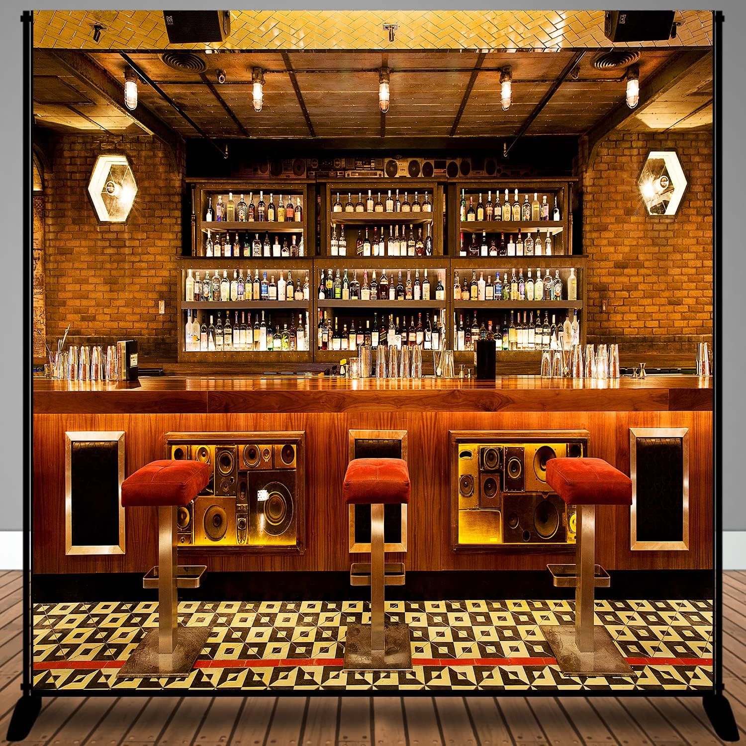 Amazon.com : MTMETY Speakeasy Luxury Bar Photo Backdrop 10x10ft,Alcohol ...