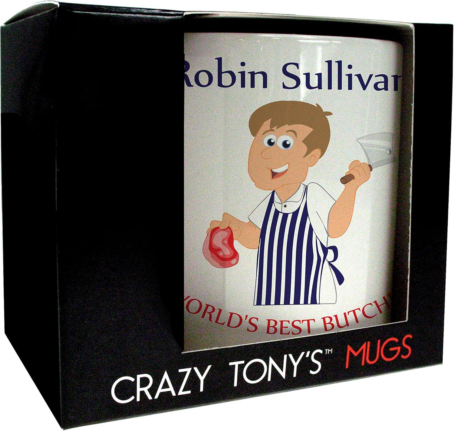 CRAZY TONY'S Mens Worlds Best Butcher Mug Personalised Mug Thank You ...