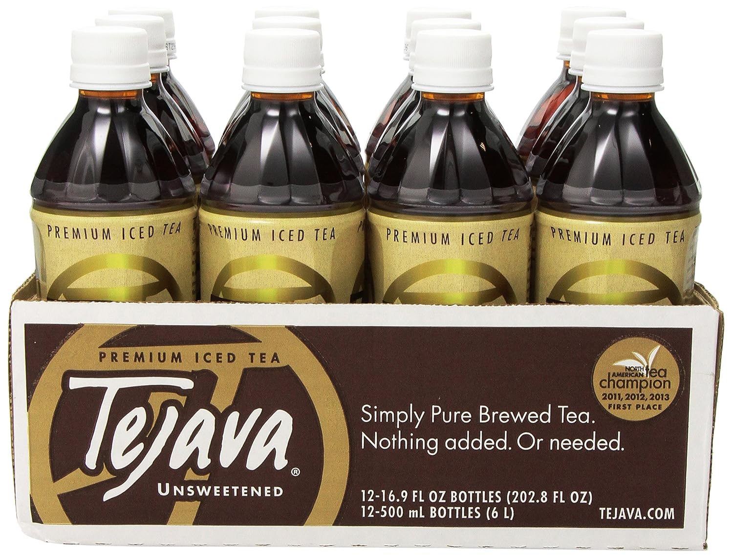 Amazon.com : Tejava 100% All Natural Unsweetened Iced Tea, 16.9 Fluid ...