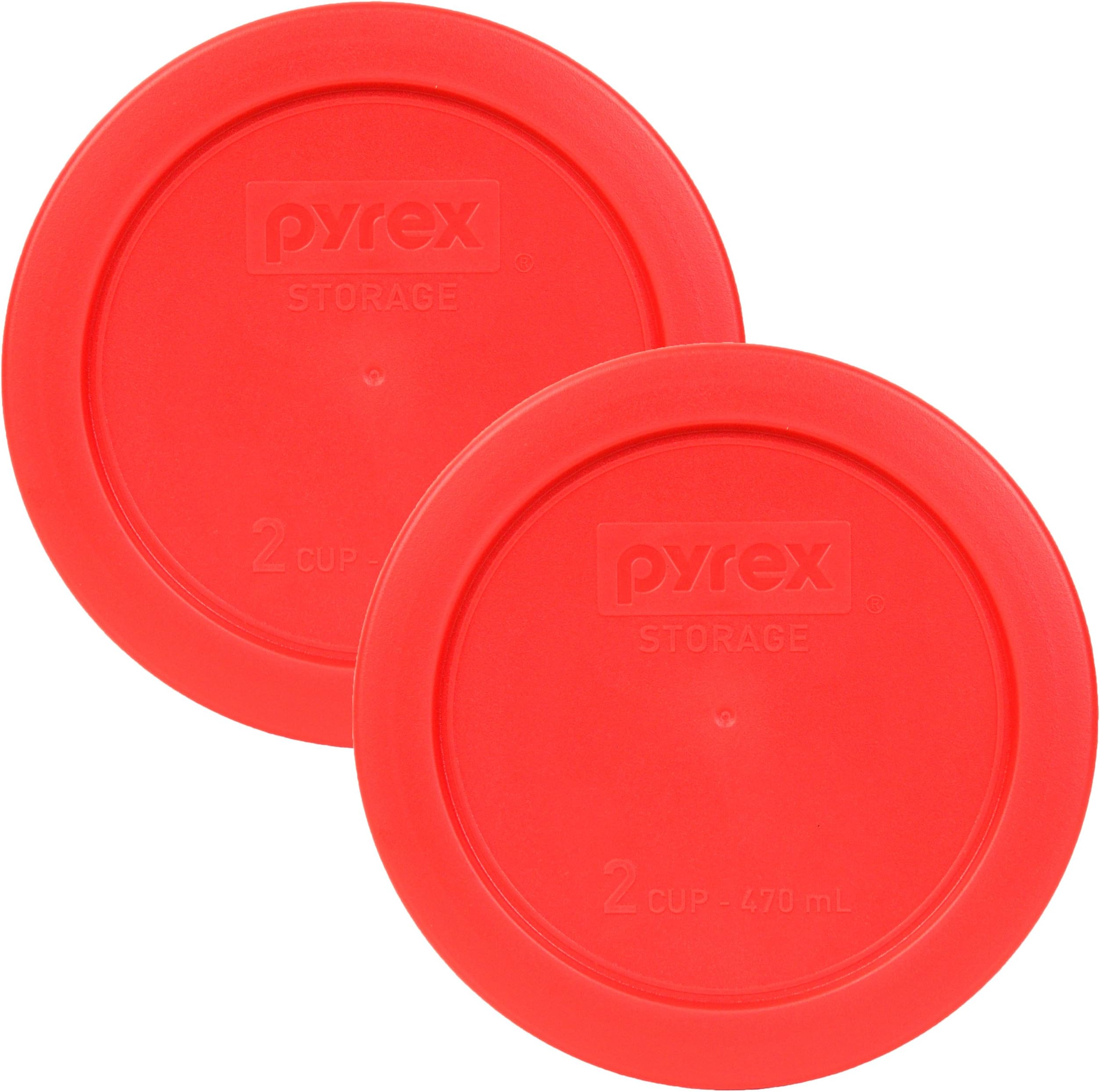 Amazon.com: Pyrex 7200-PC 2-Cup Red Replacement Food Storage Lids - 2 ...