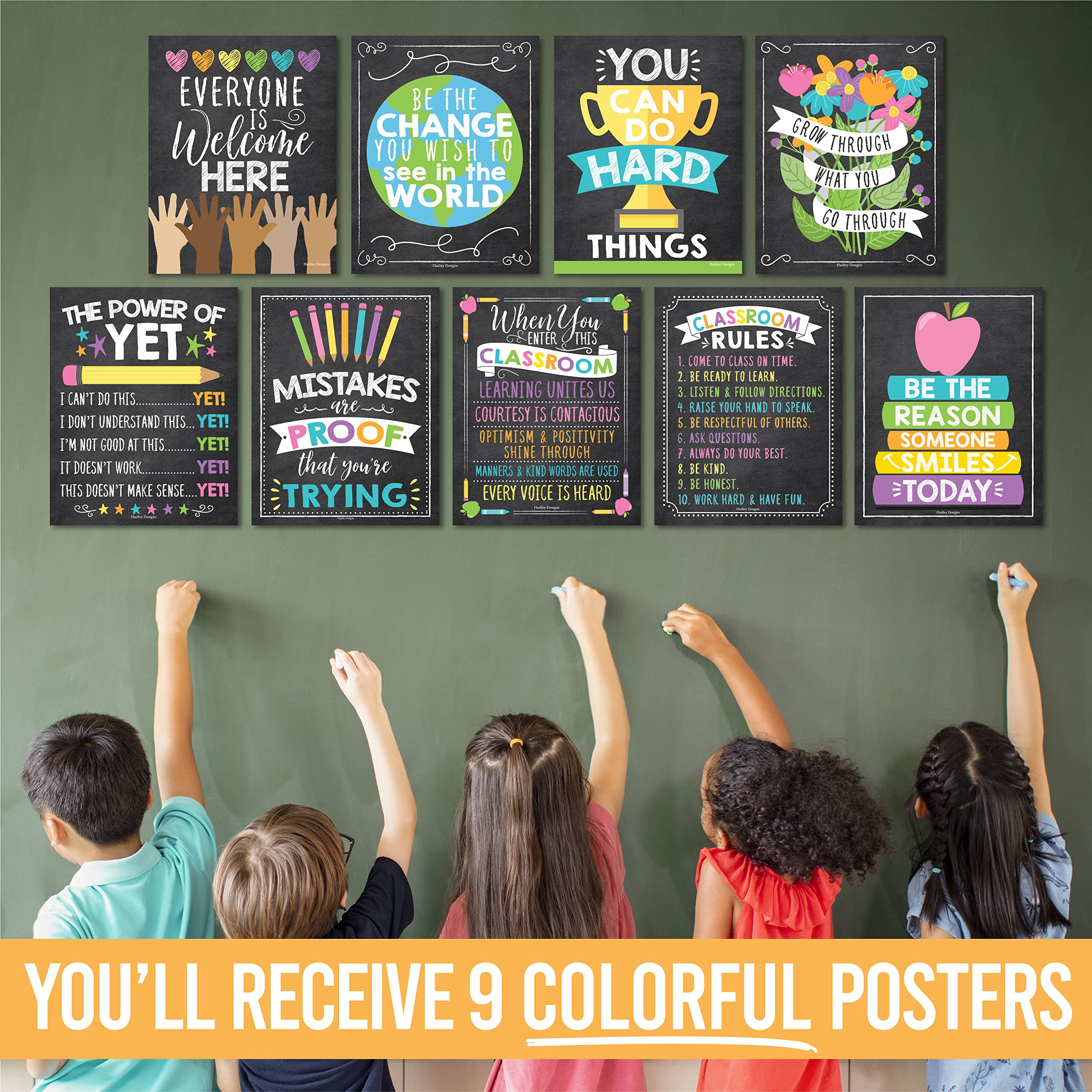 Buy 9 Colorful Classroom Decor Signs - Welcome Sign For Classroom ...