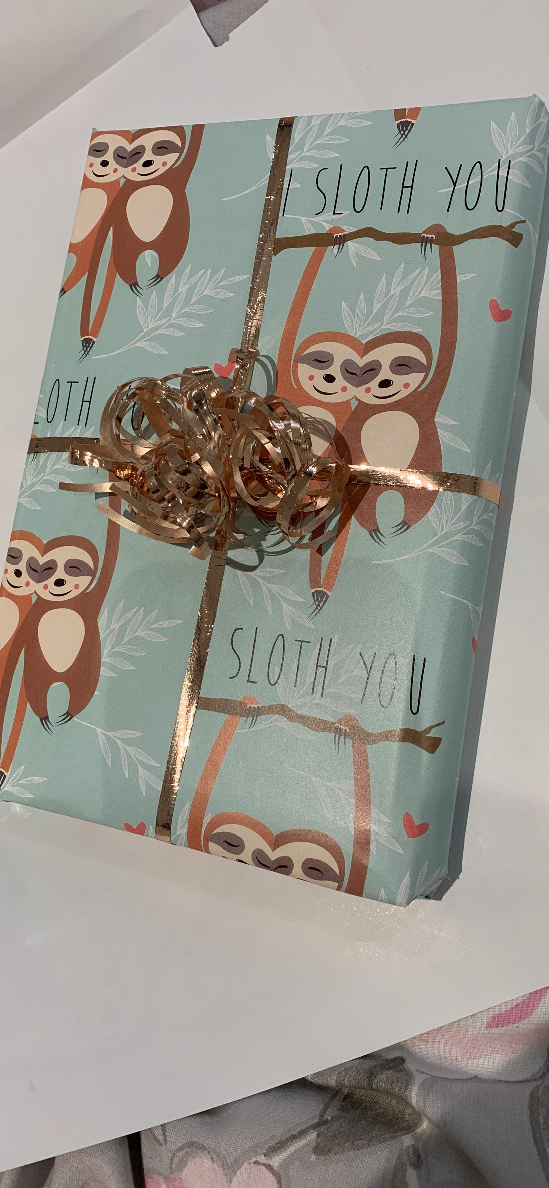 I SLOTH YOU! Gift Wrap - Cute Sloth Wrapping Paper - Valentines - Love ...