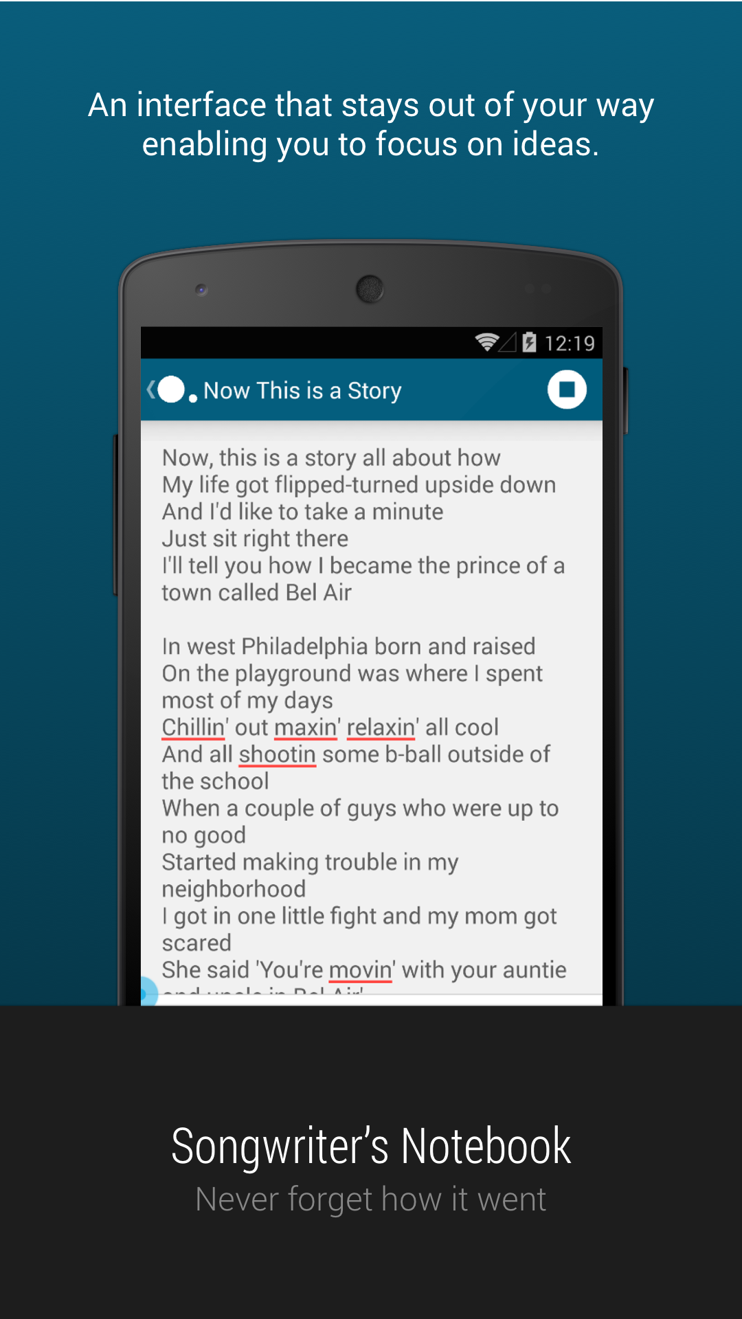 Songwriter's Notebook - App on Amazon Appstore