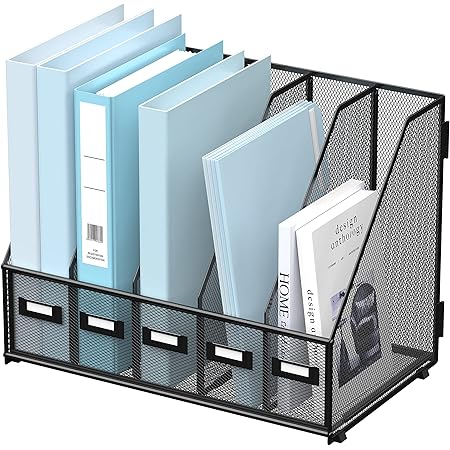 Amazon.com: MyGift Heavy Duty Black Metal Mesh File Rack, Document and ...