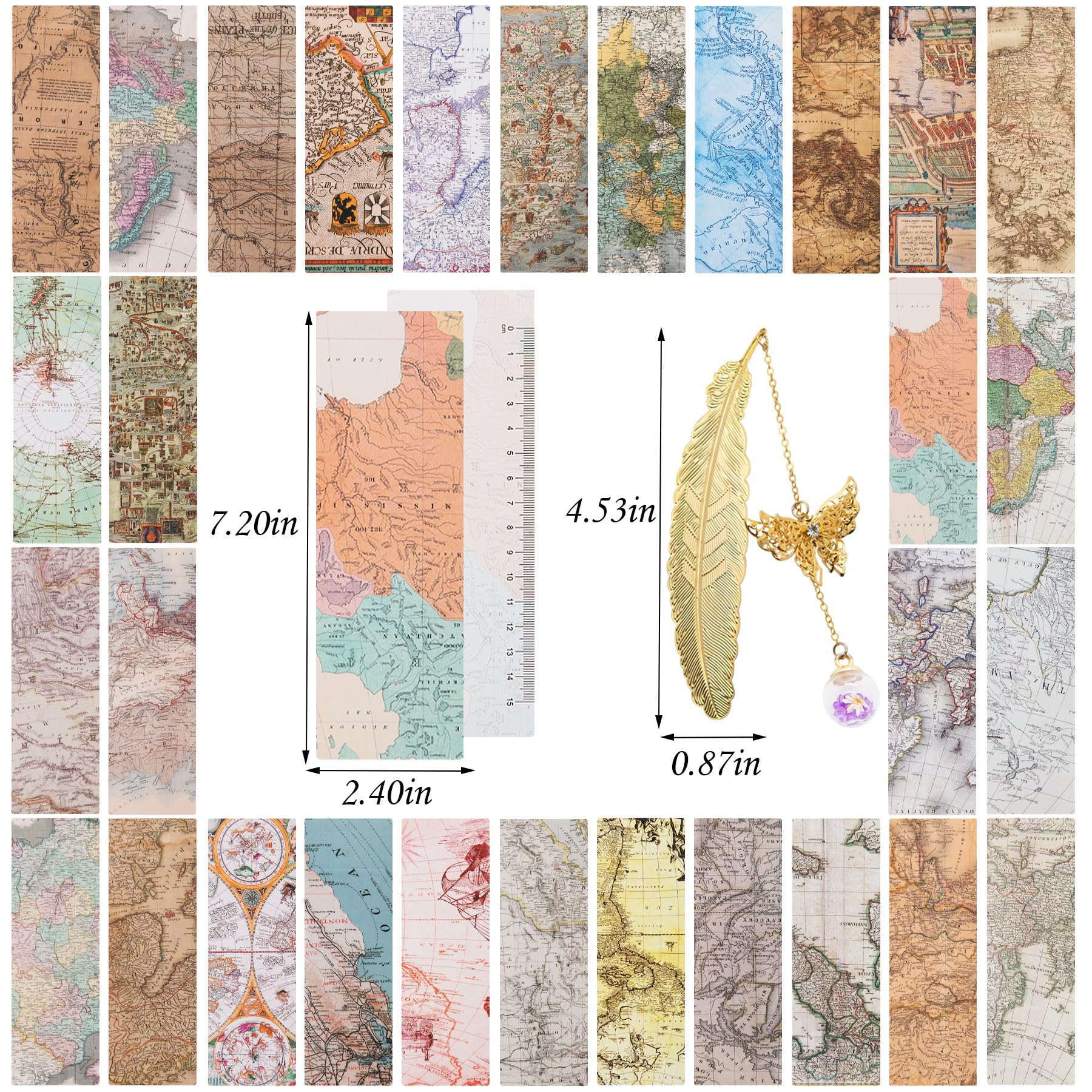Snapklik.com : Knana 30Pcs World Map Bookmarks Paper Bookmarks For Book ...