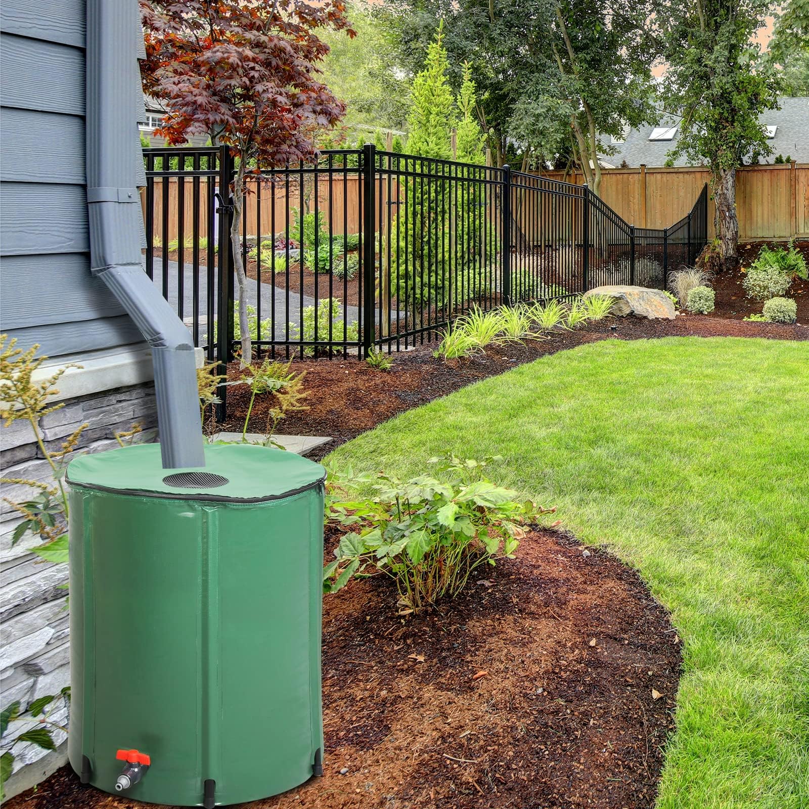 Amazon.com : Kcelarec 50 Gallon Collapsible Rain Barrel, Portable Water ...