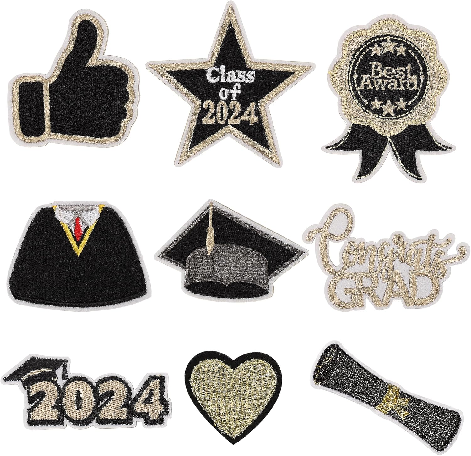 Amazon.com: Lucleag 9Pcs 2024 Graduation Embroidered Patches ...