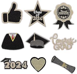 Amazon.com: Lucleag 9Pcs 2024 Graduation Embroidered Patches ...