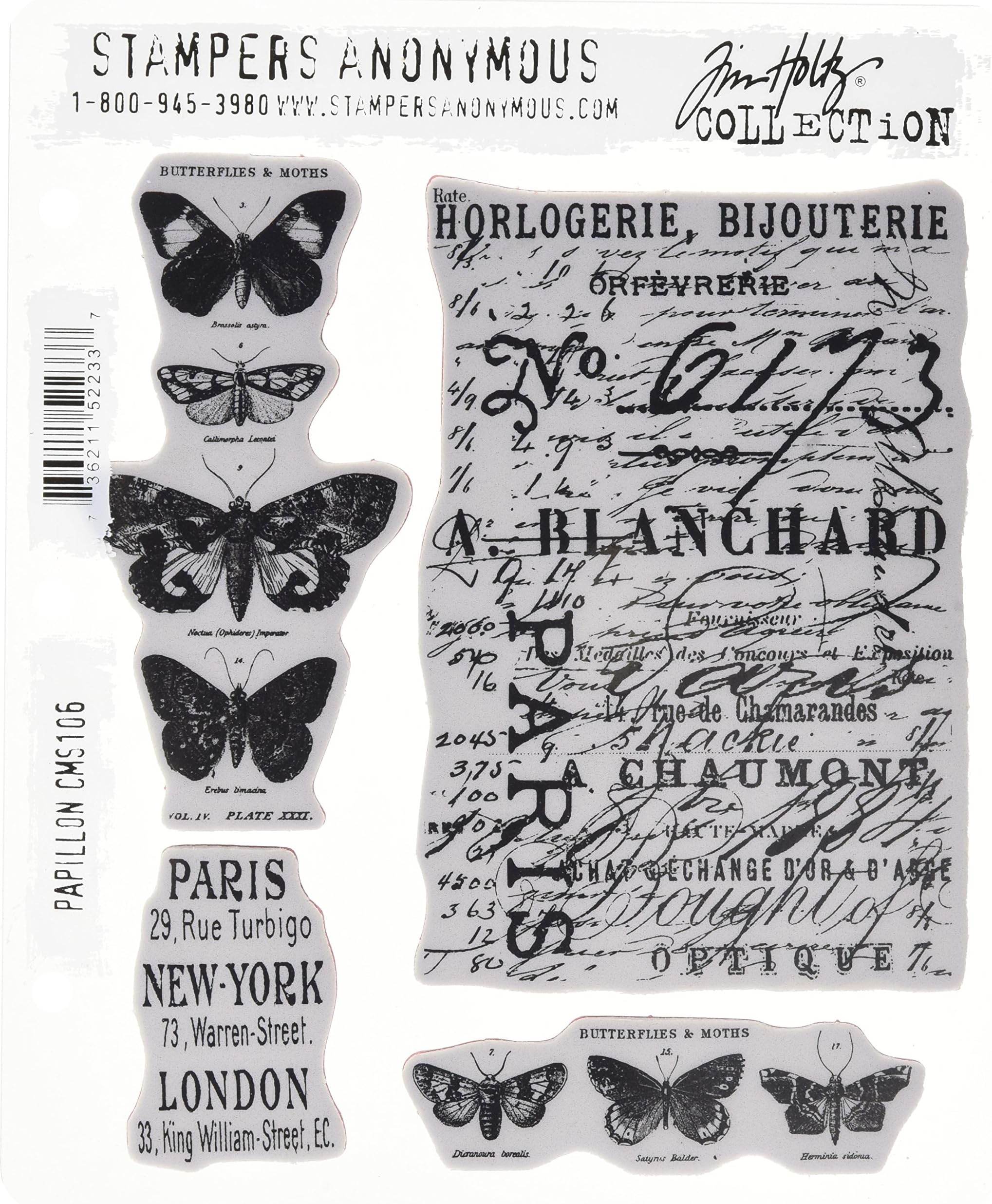 Amazon.com: Stampers Anonymous Tim Holtz Cling Stamps 7"X8.5", Crazy ...