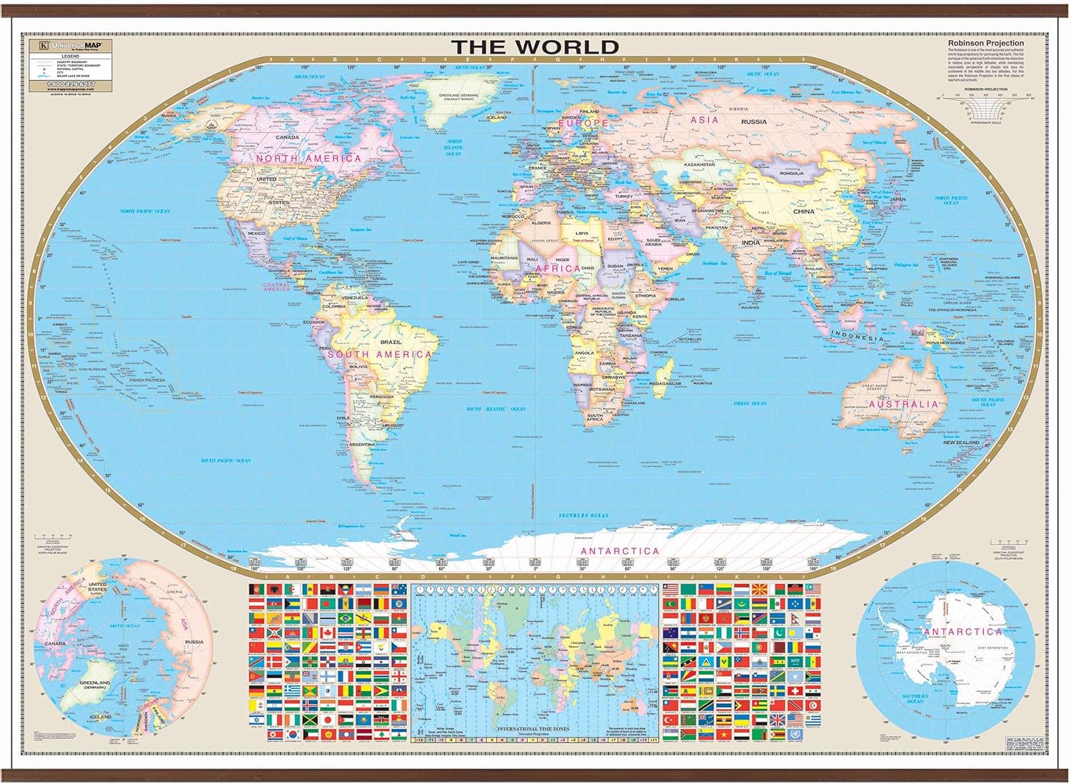 Amazon.com: Universal Map 2587527 World Large Scale Wall Map Roller ...