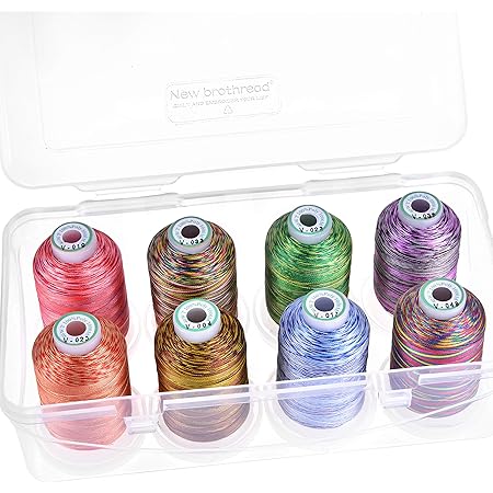 Amazon.com: Simthread Variegated Polyester Embroidery Thread 5500Yards ...