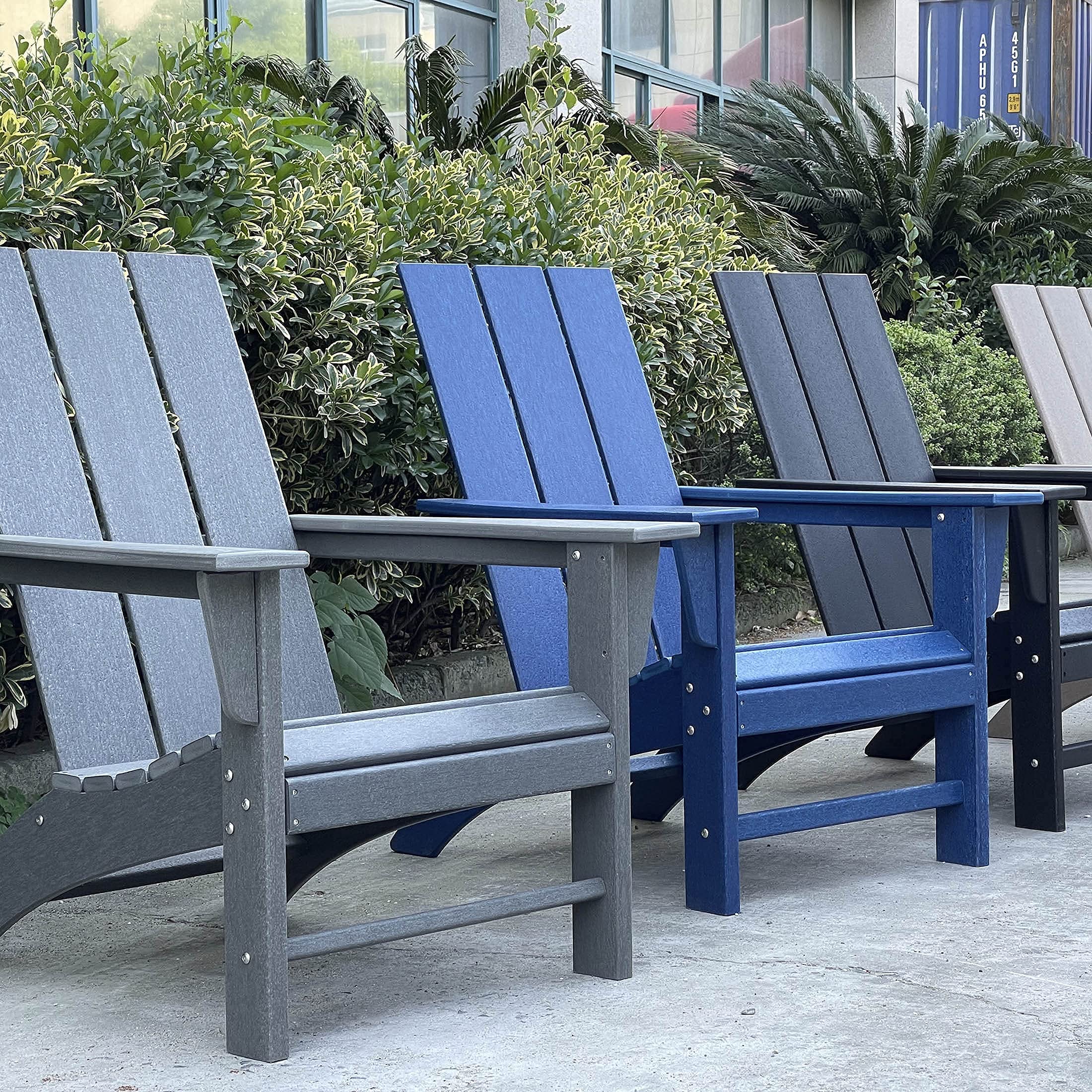POLYDUN Adirondack Chair, Outdoor Weather Resistant Plastic Patio ...