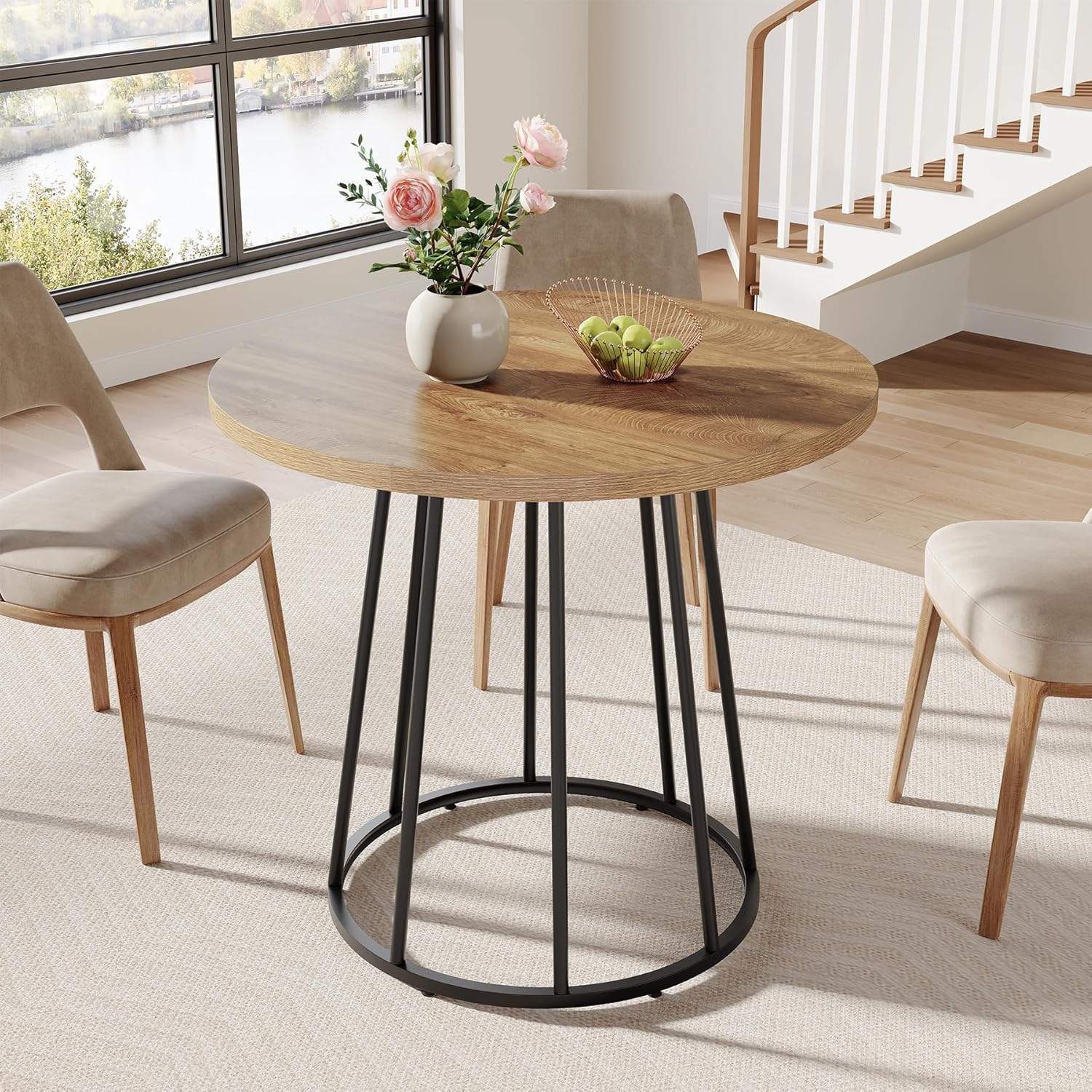 Amazon.com - Tribesigns Small Round Dining Table, 31.5-Inch Wood ...