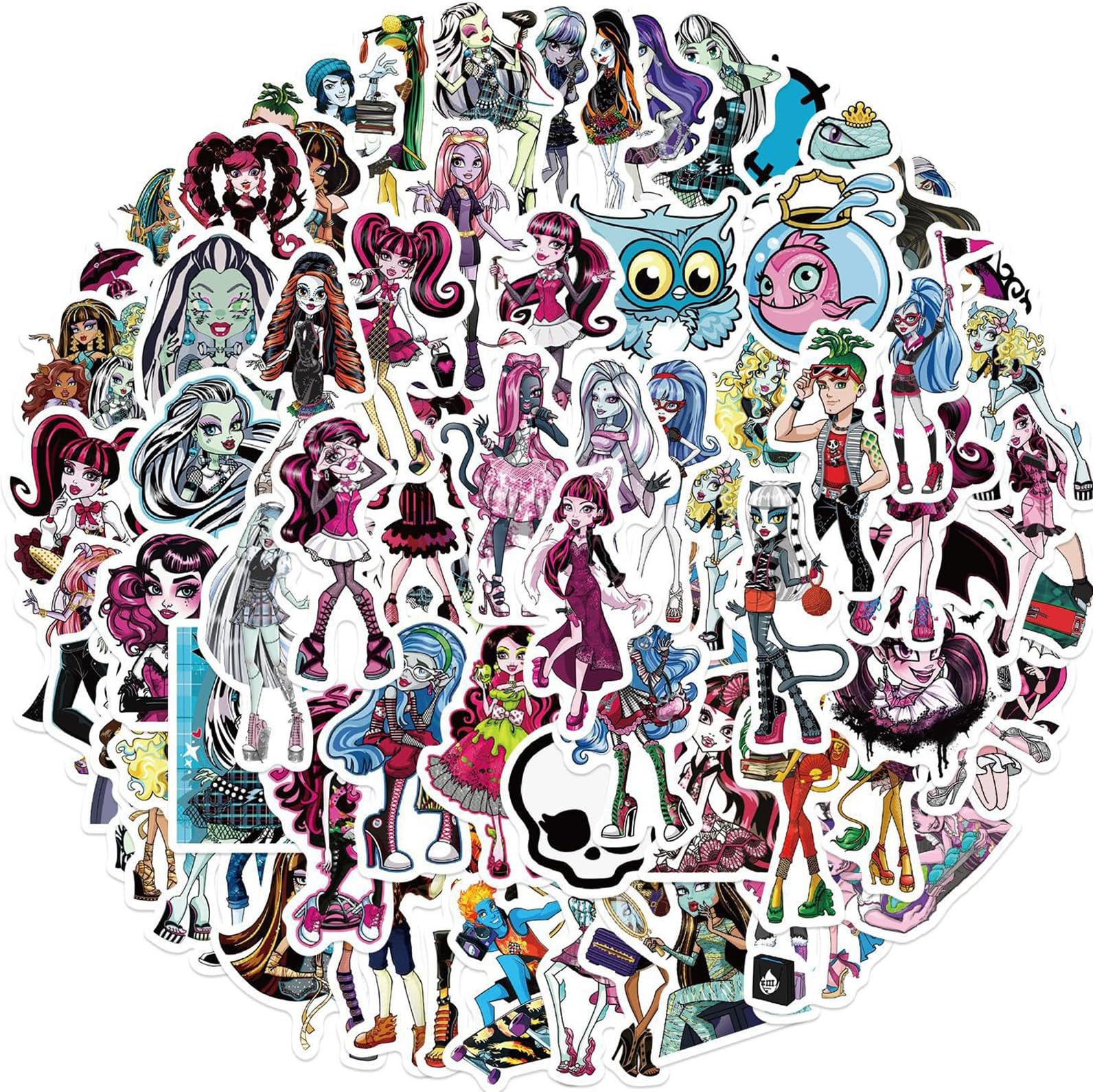 Amazon.com: Monster High Stickers for Teen Water Bottle, 70pcs Cool ...
