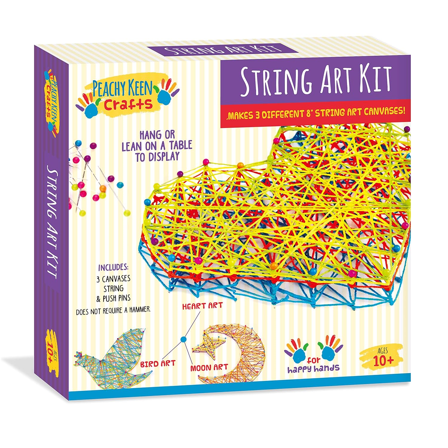 String Art Kit for Kids - Crafting Kit Includes 3 Different Canvases ...