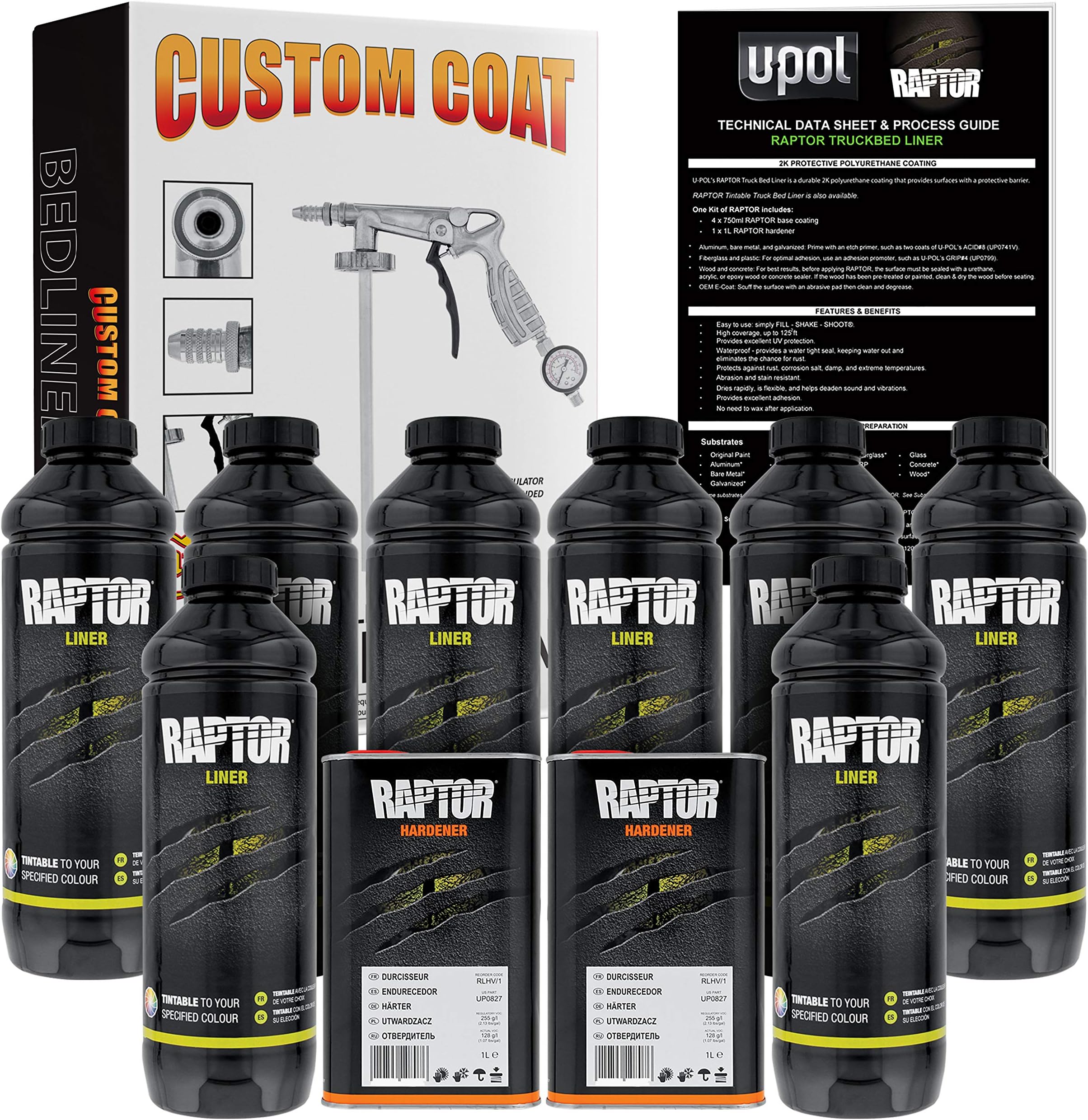 Amazon.com: Raptor Truck Bed Liner Kit with Colored GM White Tint and ...