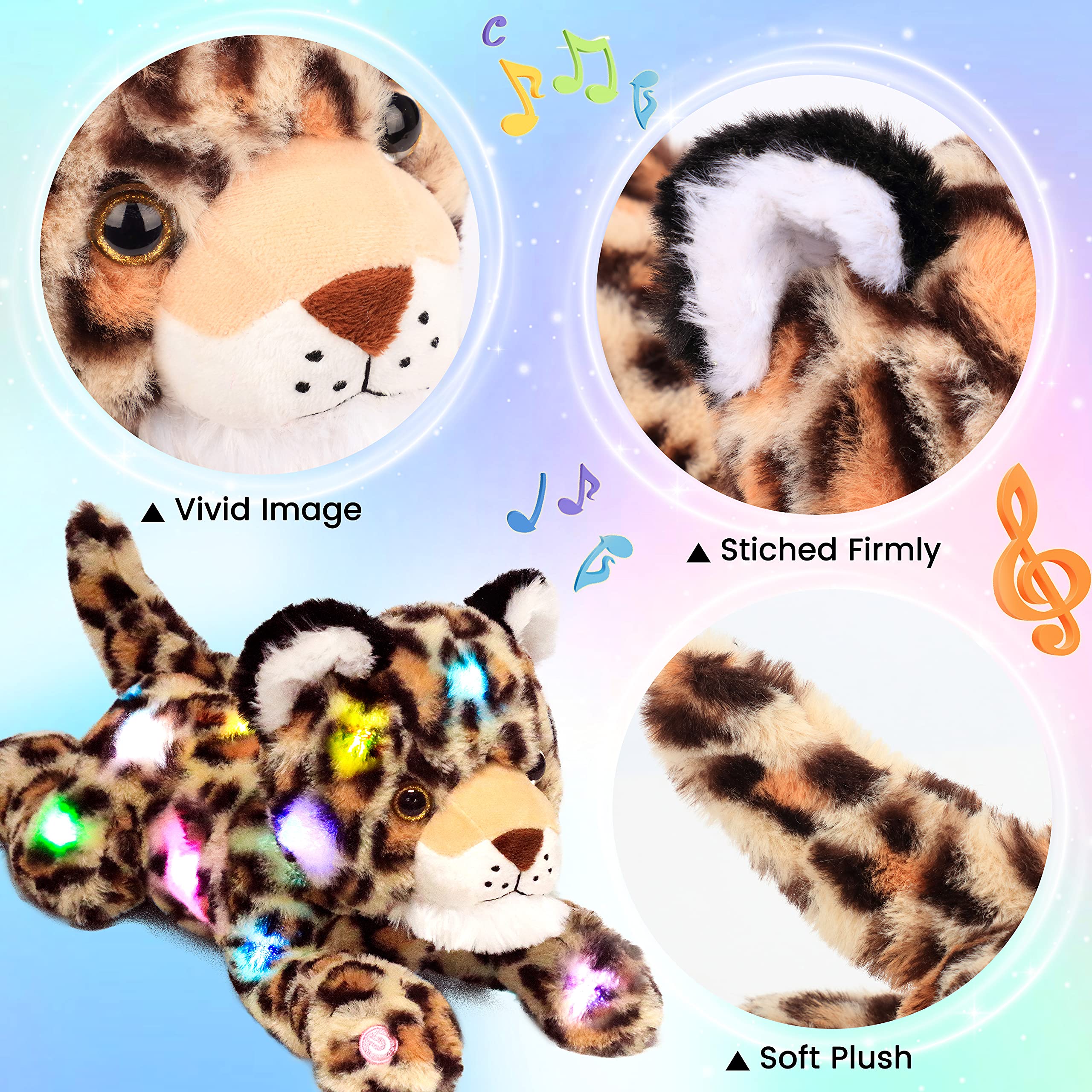 Snapklik.com : Hopearl LED Musical Stuffed Cheetah Lighting Up Singing ...