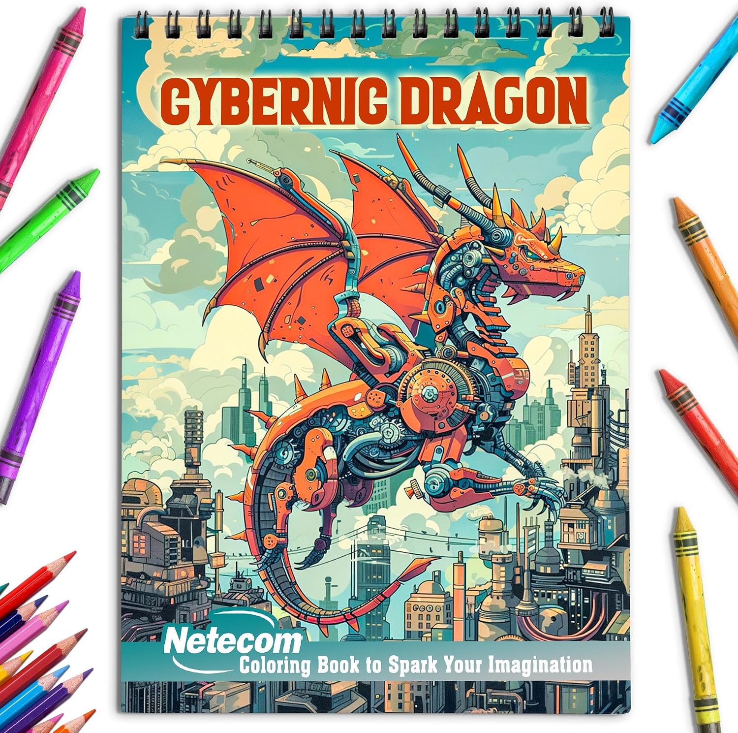 Amazon.com: Netecom Cybernic Dragon Coloring Book for Adults, Soft ...
