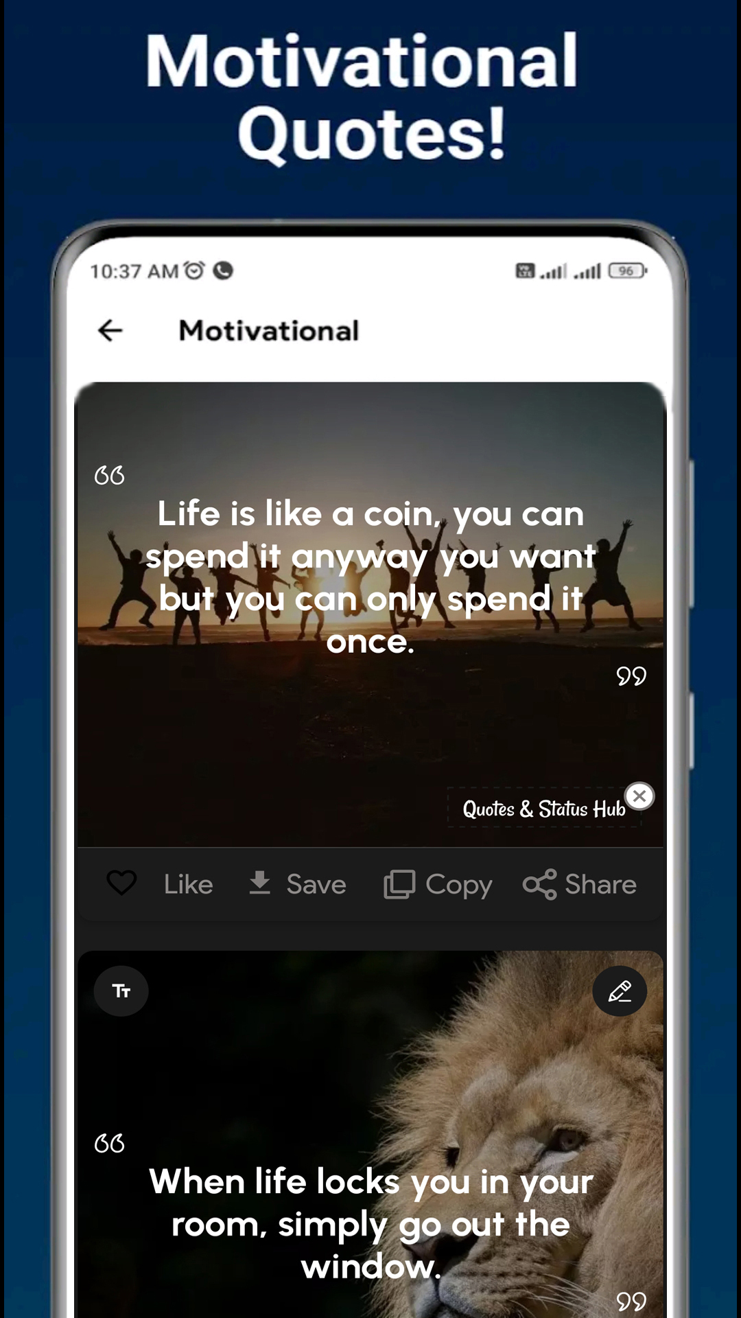 Quotes & Status Hub - App on the Amazon Appstore