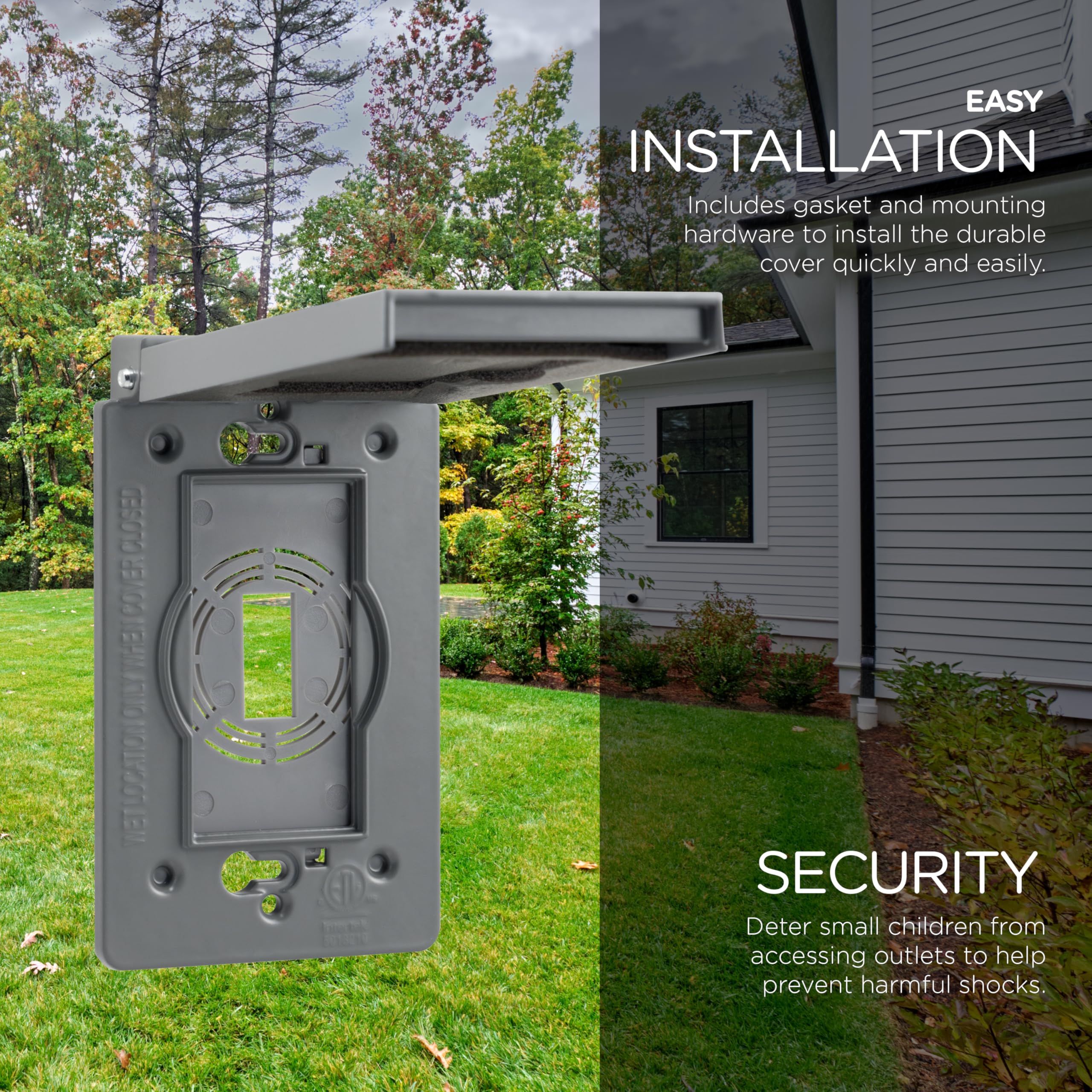 Snapklik.com : Metal Outdoor Electrical Outlet Cover, Heavy Duty Single ...