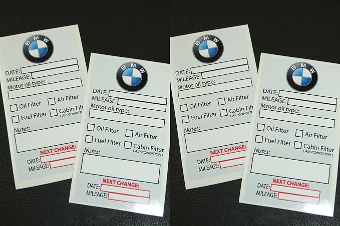 Amazon.com: BMW Owner Oil Change Service Reminder Sticker Set of 4 ...