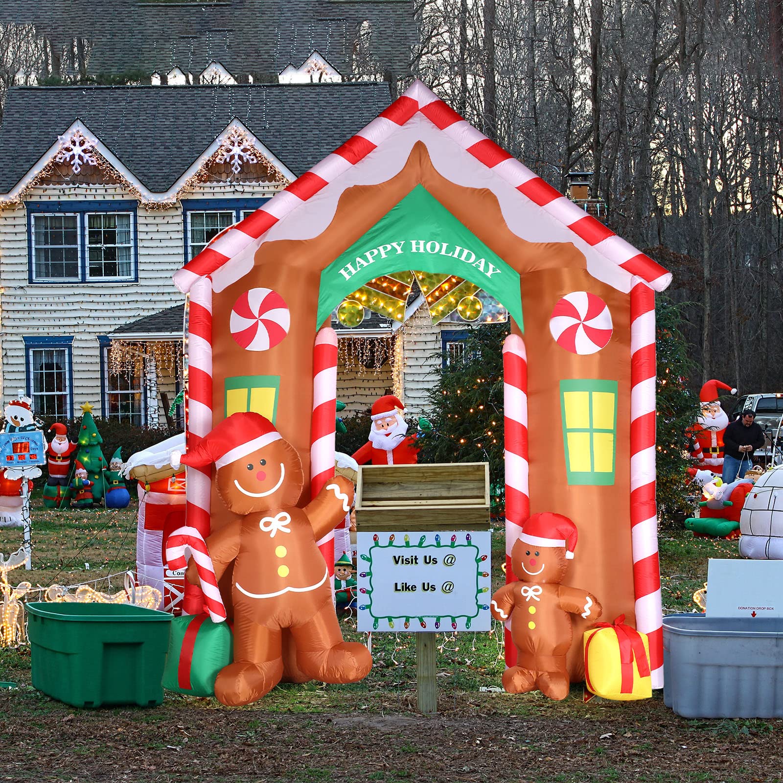 9.97 ft Inflatable Christmas Arch Outdoor Decoration Blow up ...