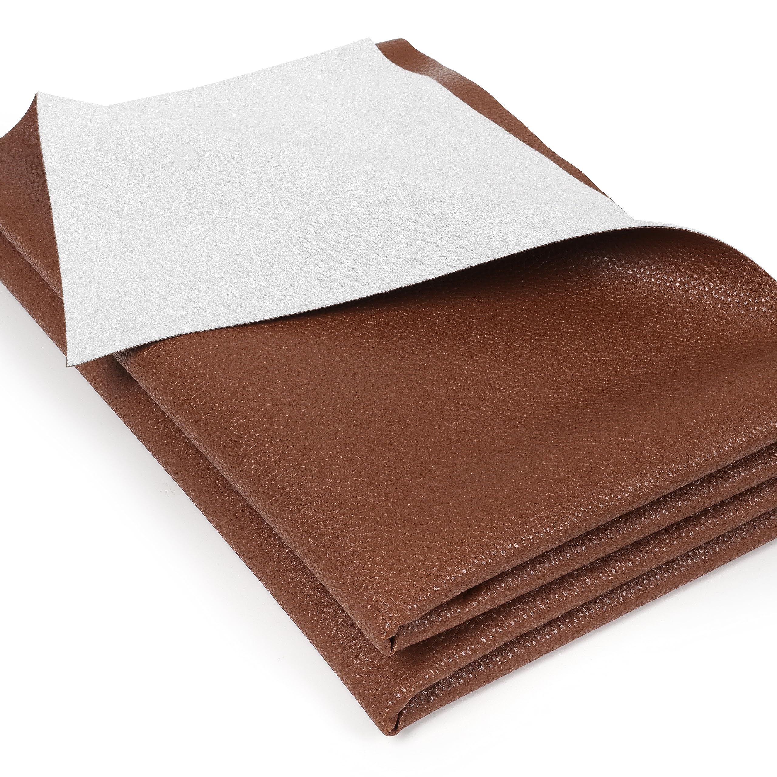 ZAIONE Brown Faux Leather Upholstery: 100cmx136cm Pebbled PU ...