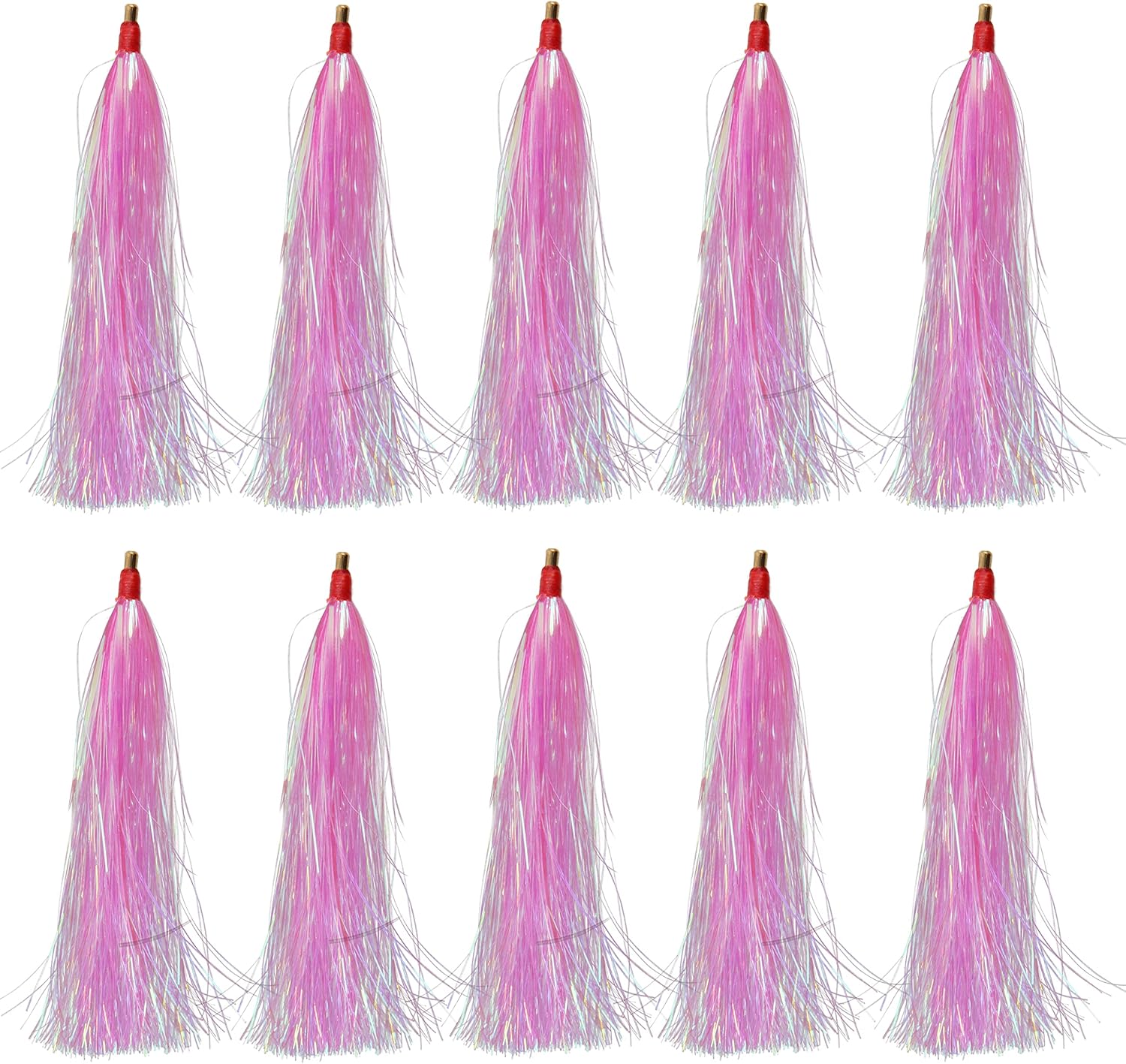 Amazon.com : Fishing Teasers Tail - 10PCS Bucktail Teasers Mylar Flash ...