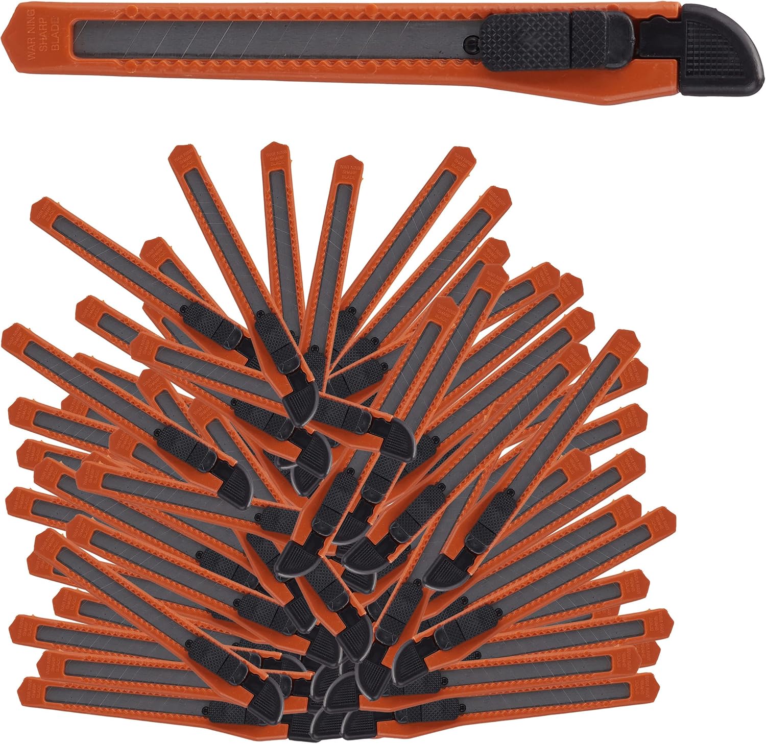 Relaxdays, Orange Cutter Knife Set of 100 Secure Snap On 9 mm Snap Off ...