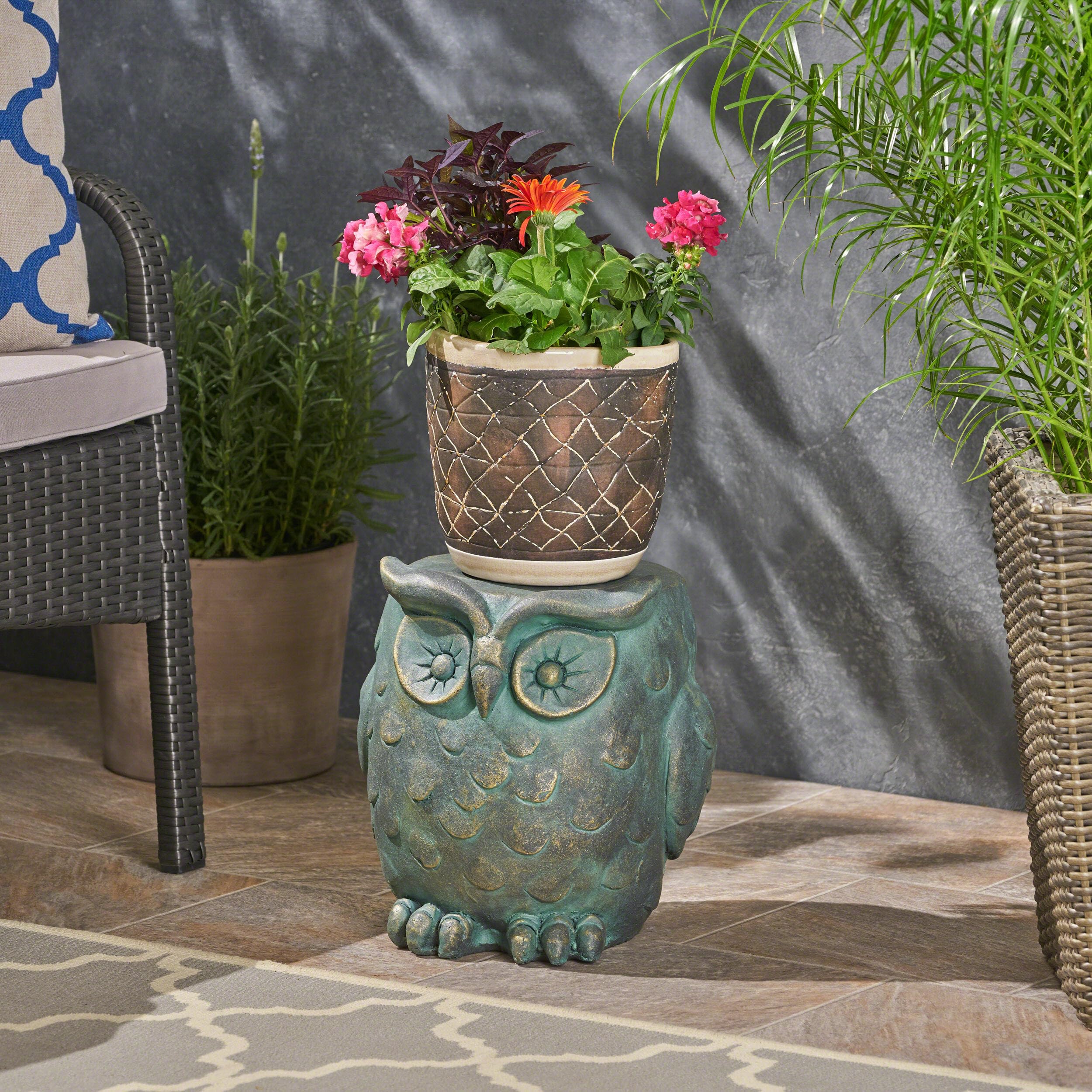 Snapklik.com : Merax MGO Garden Stool - Distressed Gold Patina Outdoor ...