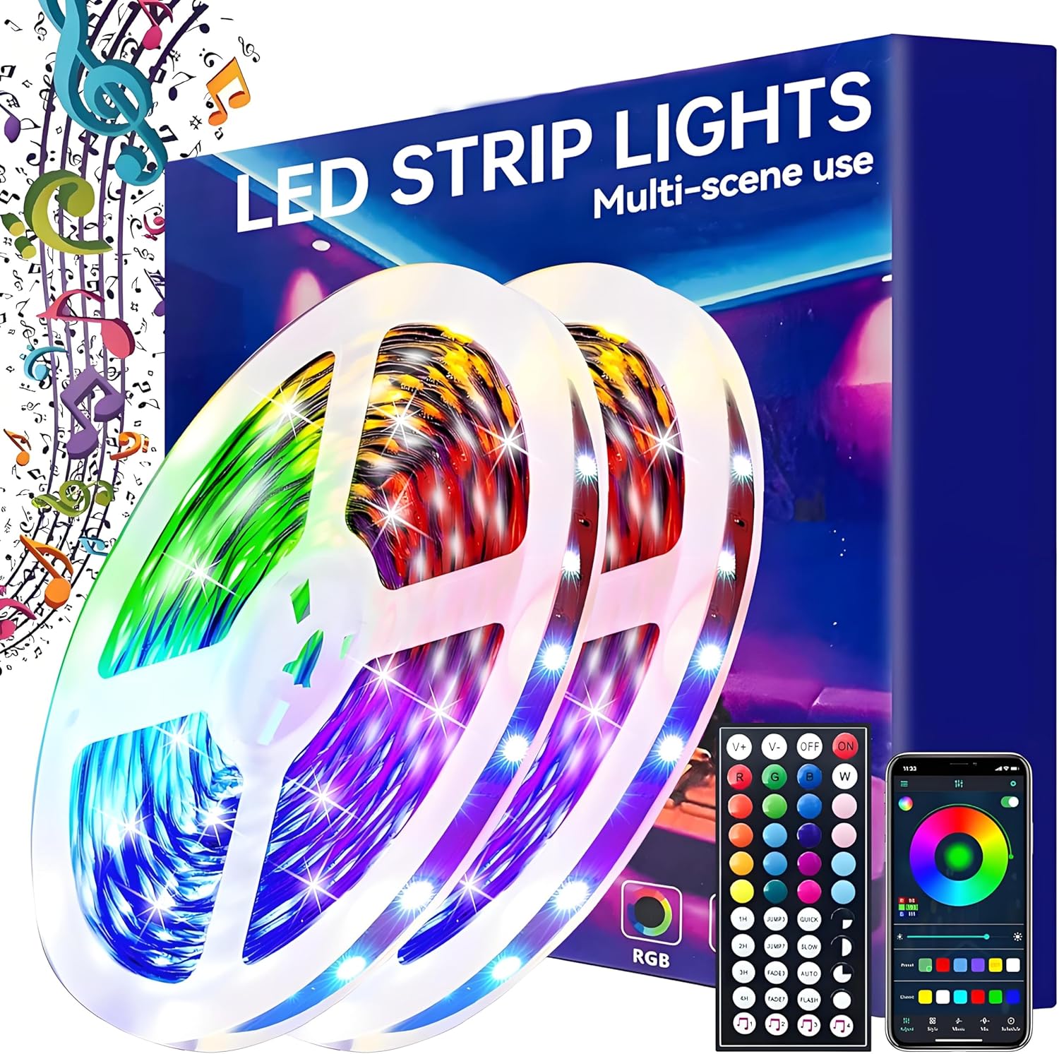Amazon.com: JUHOM USB Strip Lights 30 Lamp Beads per Meter 32.8ft ...
