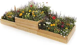Amazon.com: Naturalyards Raised Garden Bed, Multi-Level (Rustic Cedar ...
