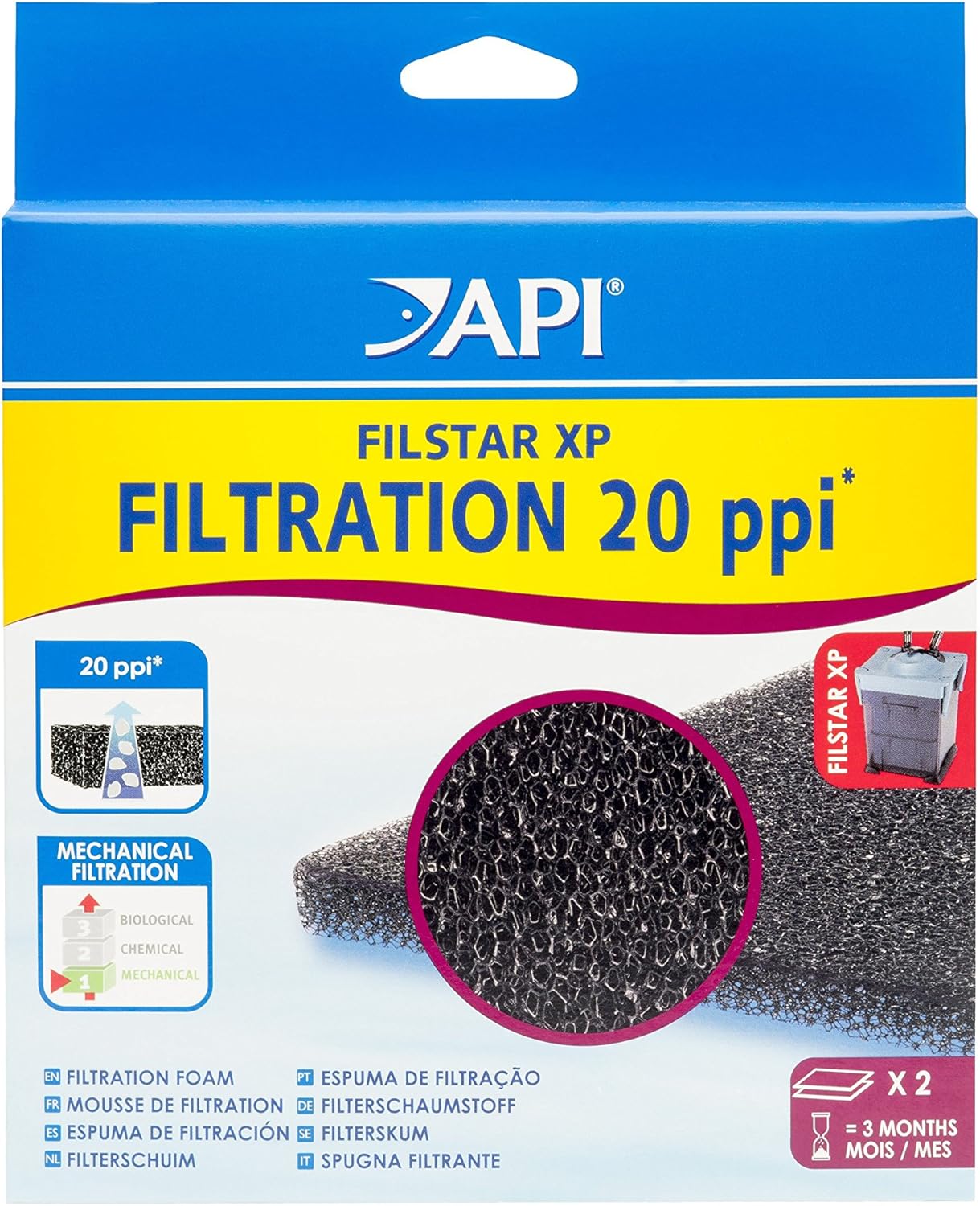 Amazon.com : API FILSTAR XP FILTRATION FOAM 20 PPI Aquarium Canister ...