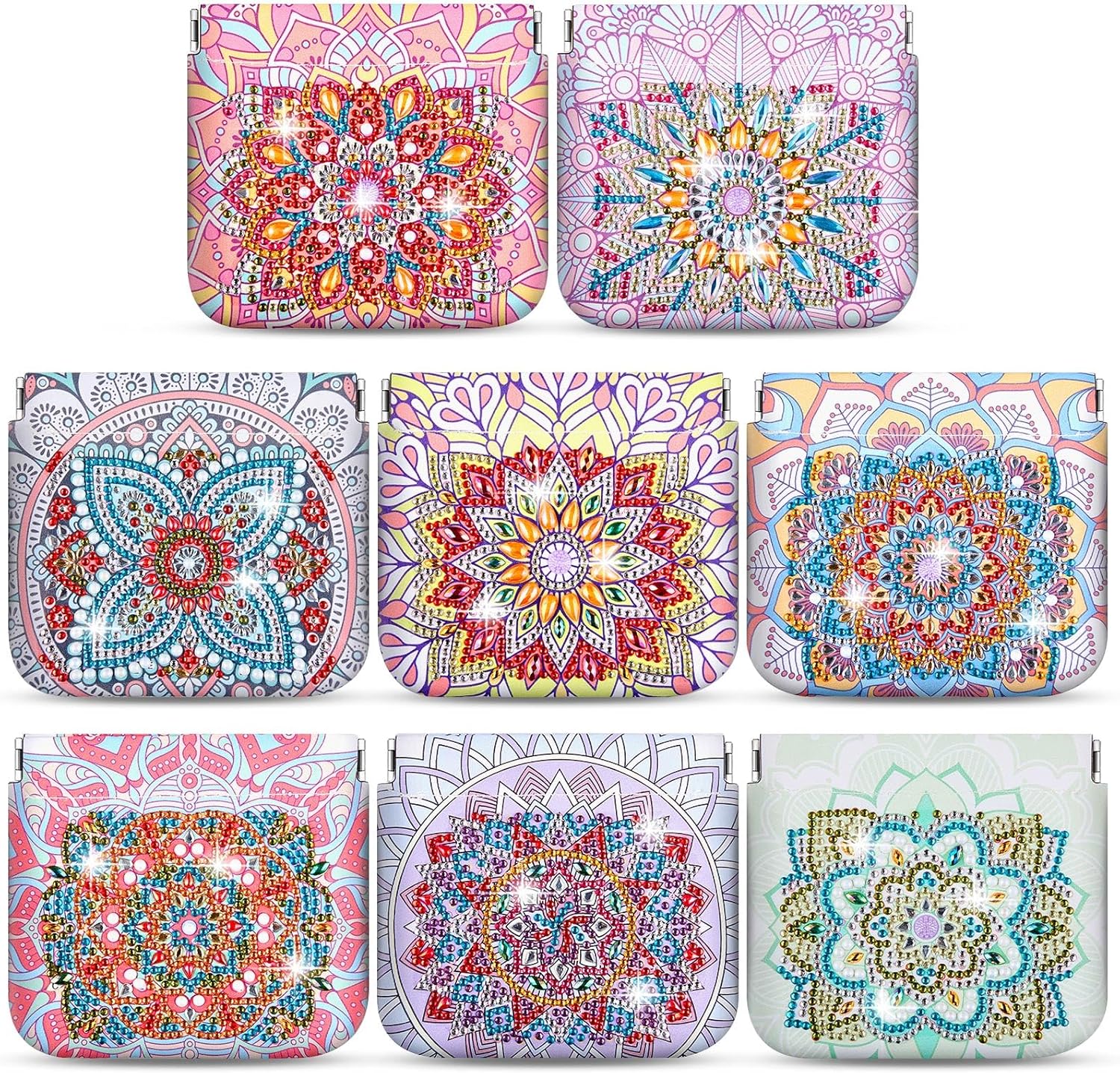 Amazon.com: Sanwuta 8 Pcs Mandala DIY Diamond Painting Coin Purse ...