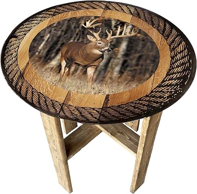 Amazon.com: Buck and Doe Whitetail Deer Pub Gift Farmhouse Rustic Round ...