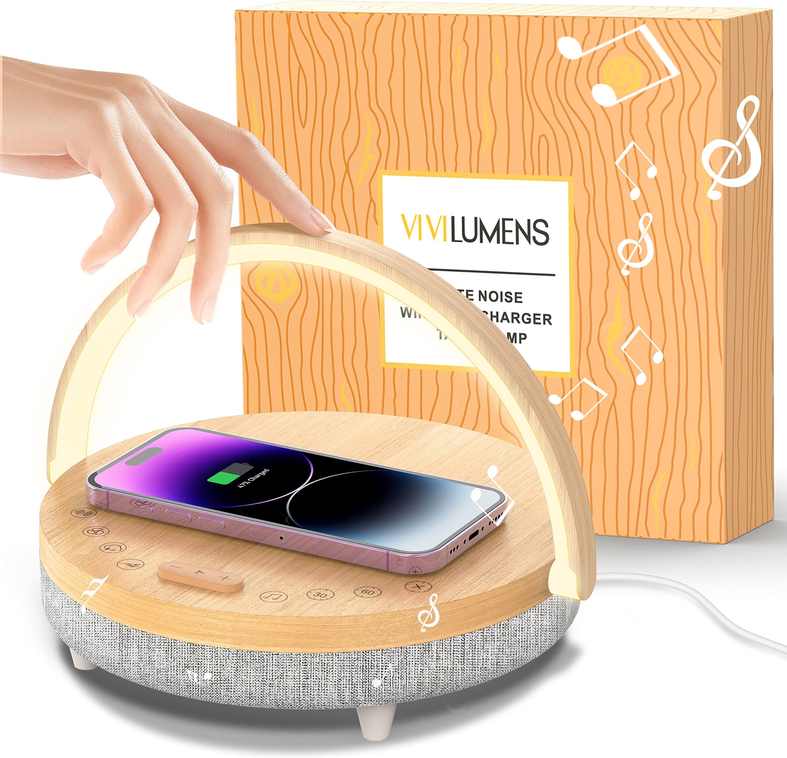 AONTESS Table Lamp with Wireless Charger: Touch Bedside Lamp with USB ...