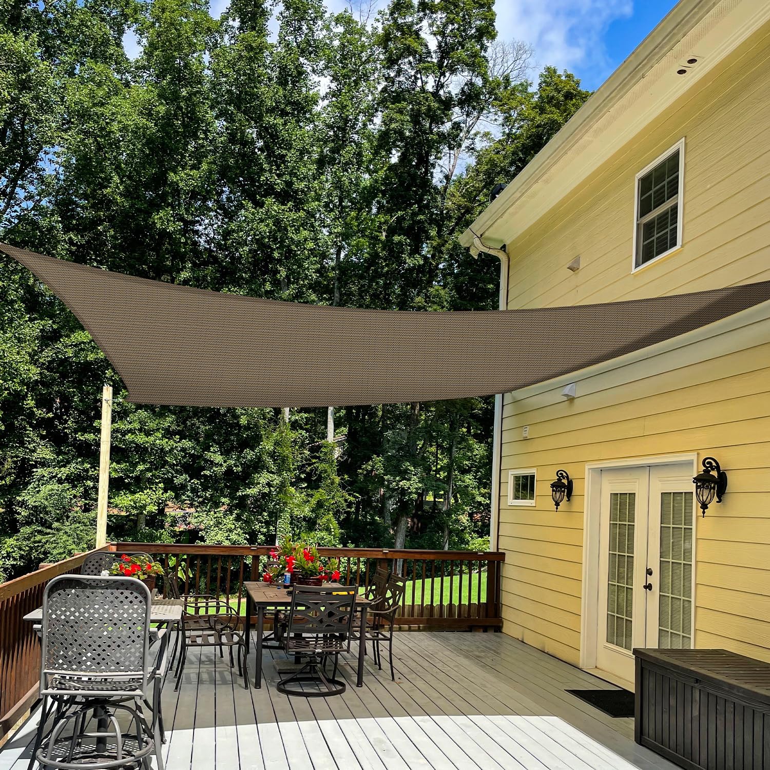 Amazon.com : AwnPro Rectangle Shade Sail 12' x 14' Canopy to Block ...