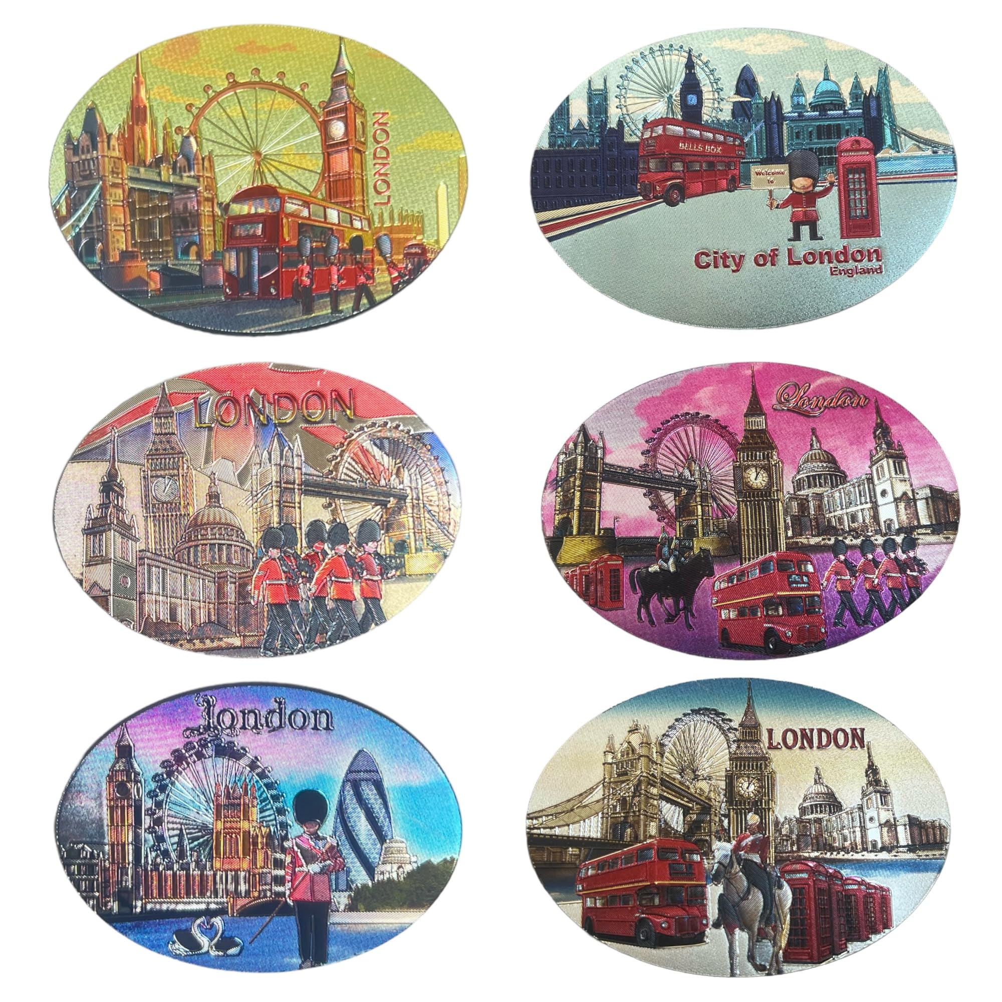 6 London Souvenir Magnet - Union Jack Picture Magnet - London Oval ...