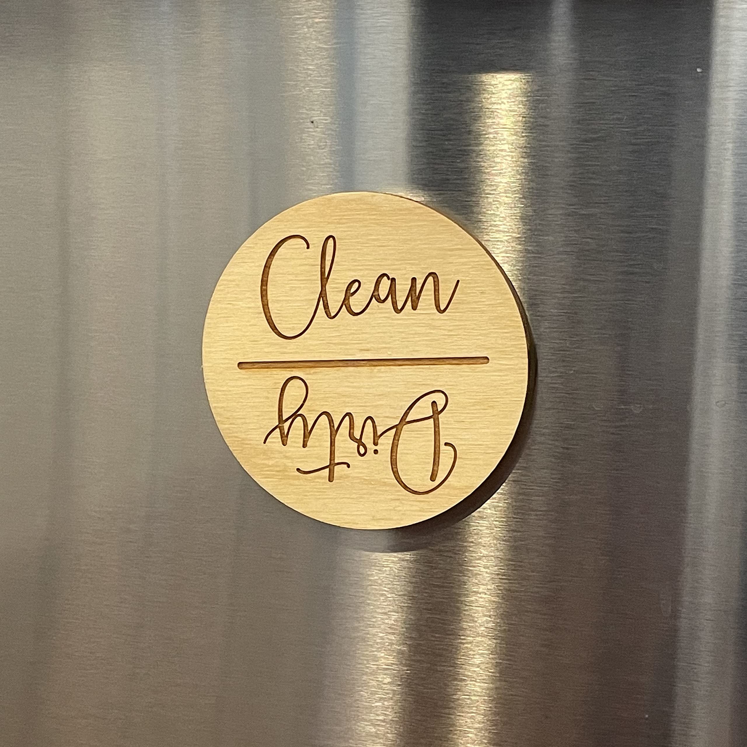 Buy Routybits Clean Dirty Dishwasher Indicator Magnet - 3 inch - Wood ...