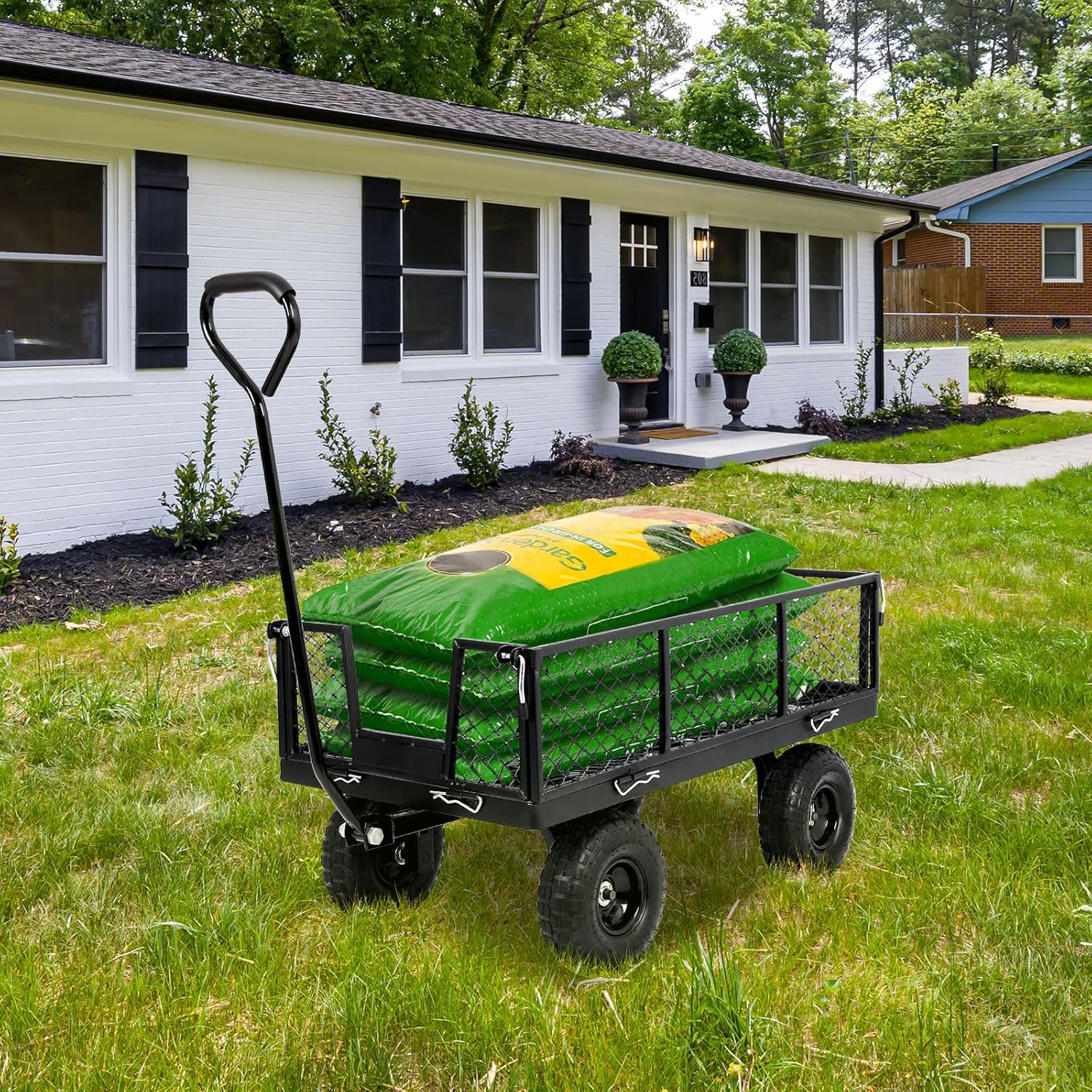 Buy BILT HARD 880 Lbs Capacity Steel Yard Garden Cart, Heavy Duty Carts ...