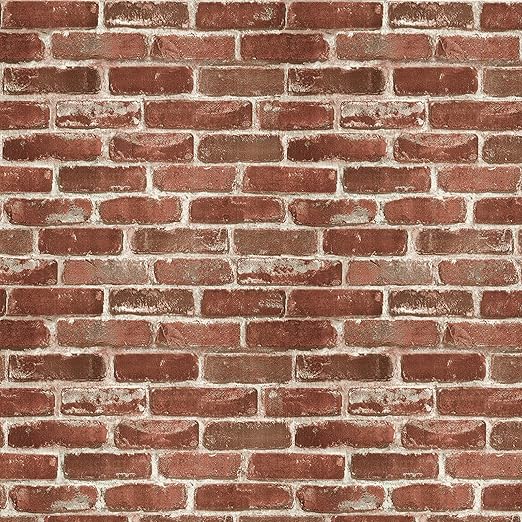 Hopeak Red Brick Wallpaper, Self-Adhesive Peel and Stick Waterproof and ...