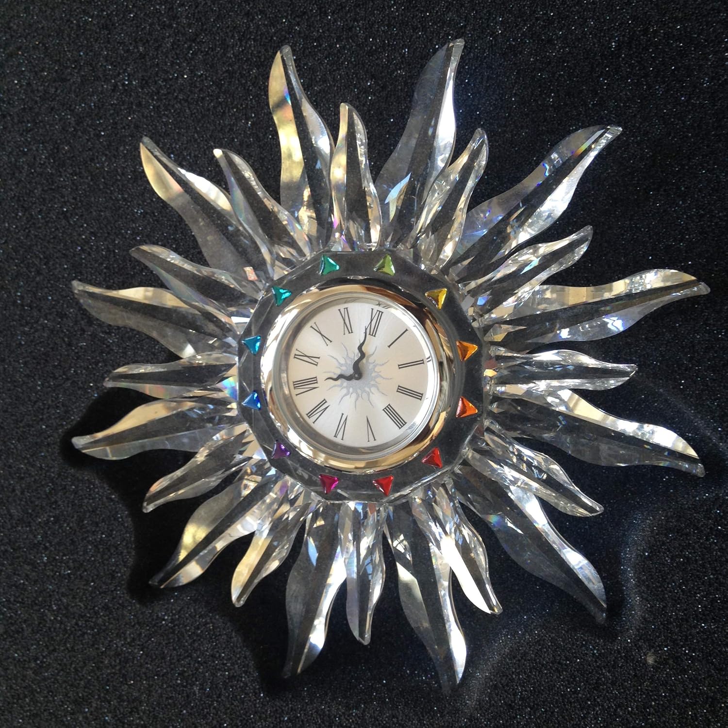 Swarovski Solaris Table Clock 127 mm Crackle Glass : Amazon.co.uk: Home ...