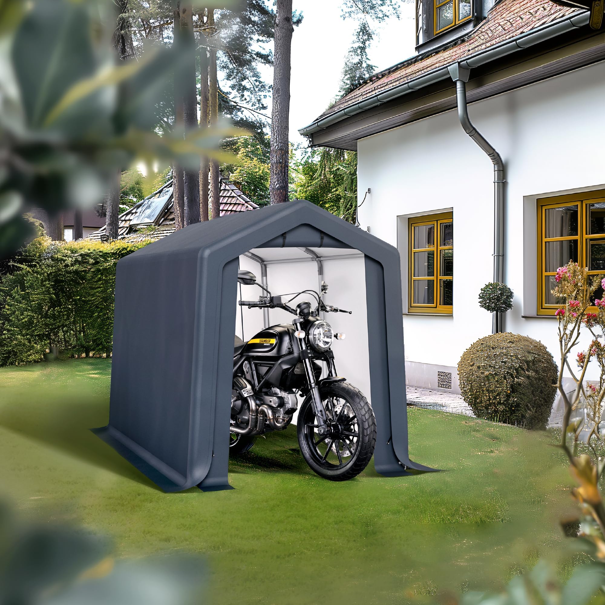 Amazon.com: Outdoor Carport Storage Shed 10x15 ft Heavy Duty, Portable ...