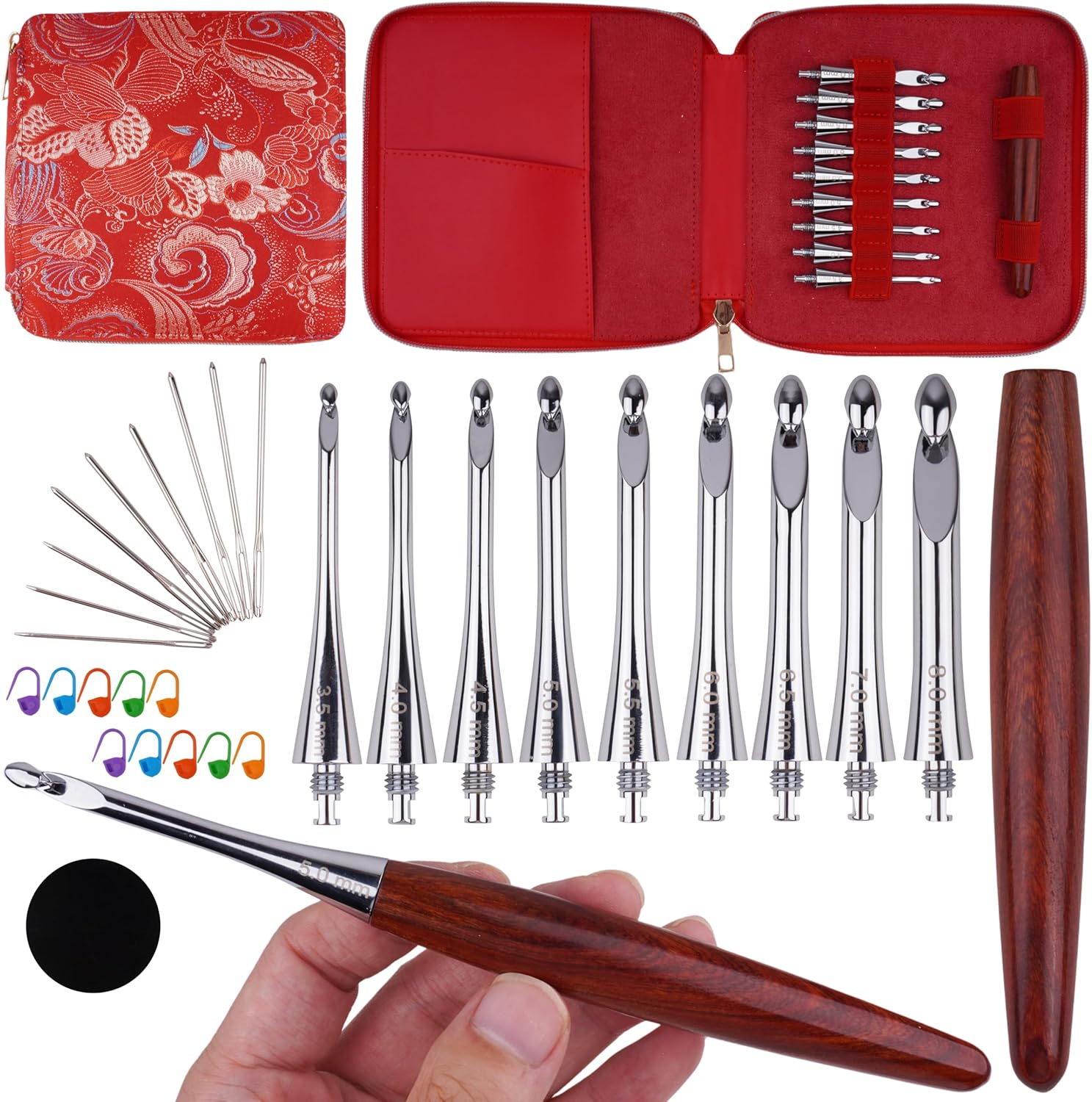Amazon.com: Interchangeable Inline Crochet Hook Ergonomic Crochet Hooks ...